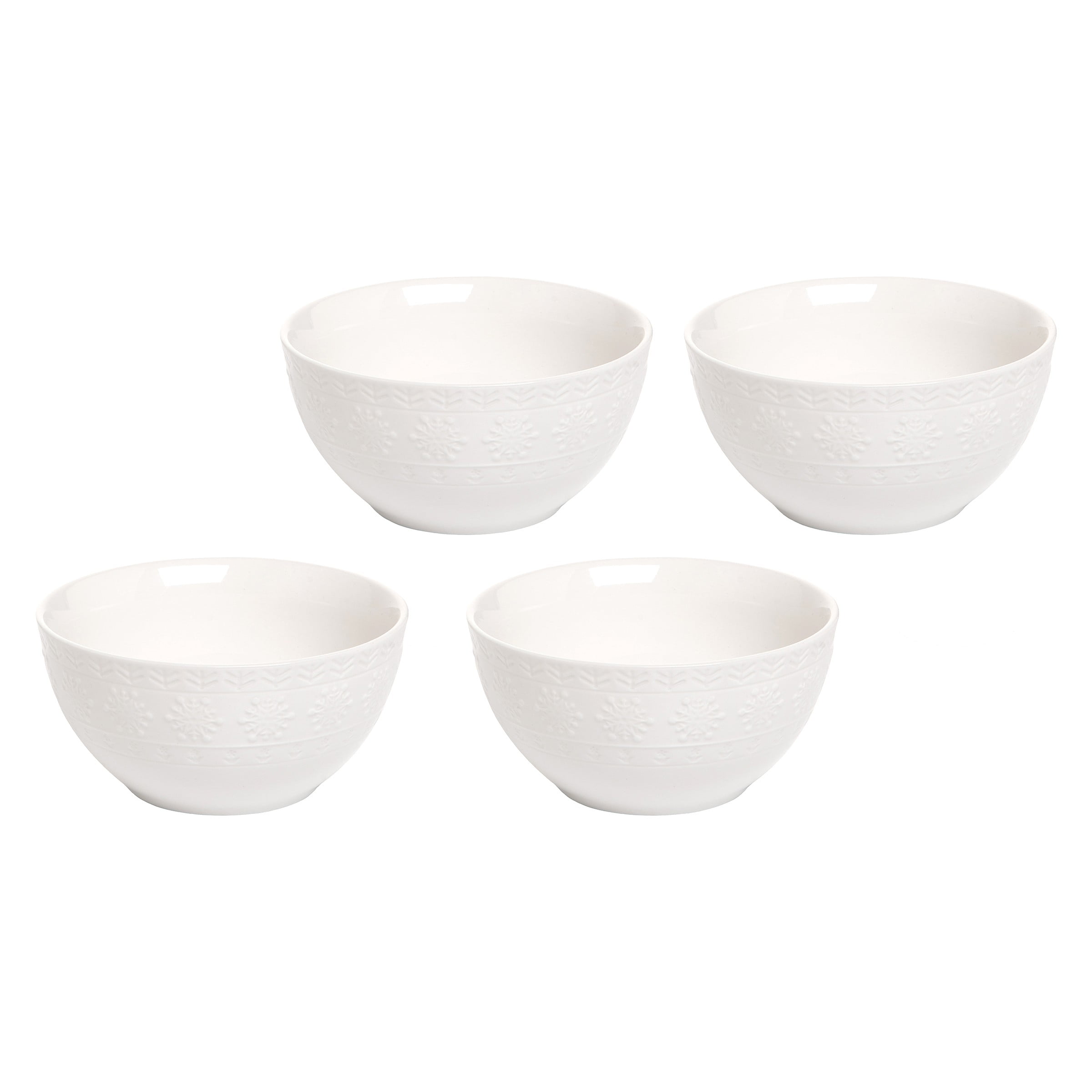 Snowflake Border Dinnerware Bowl Set of 4 - Walmart.com