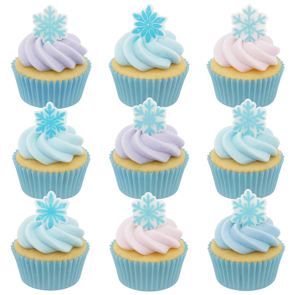 Snowflake Cake Decorations – 12pc Winter Cupcake Toppers - Walmart.com