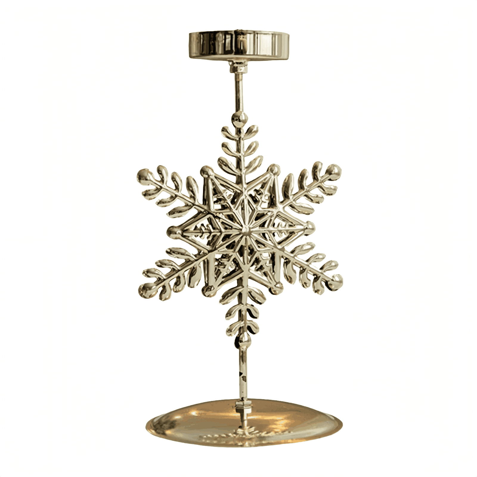 Snowflake Candlestick Window Gold Wrought Layout Atmosphere Candle Tray ...