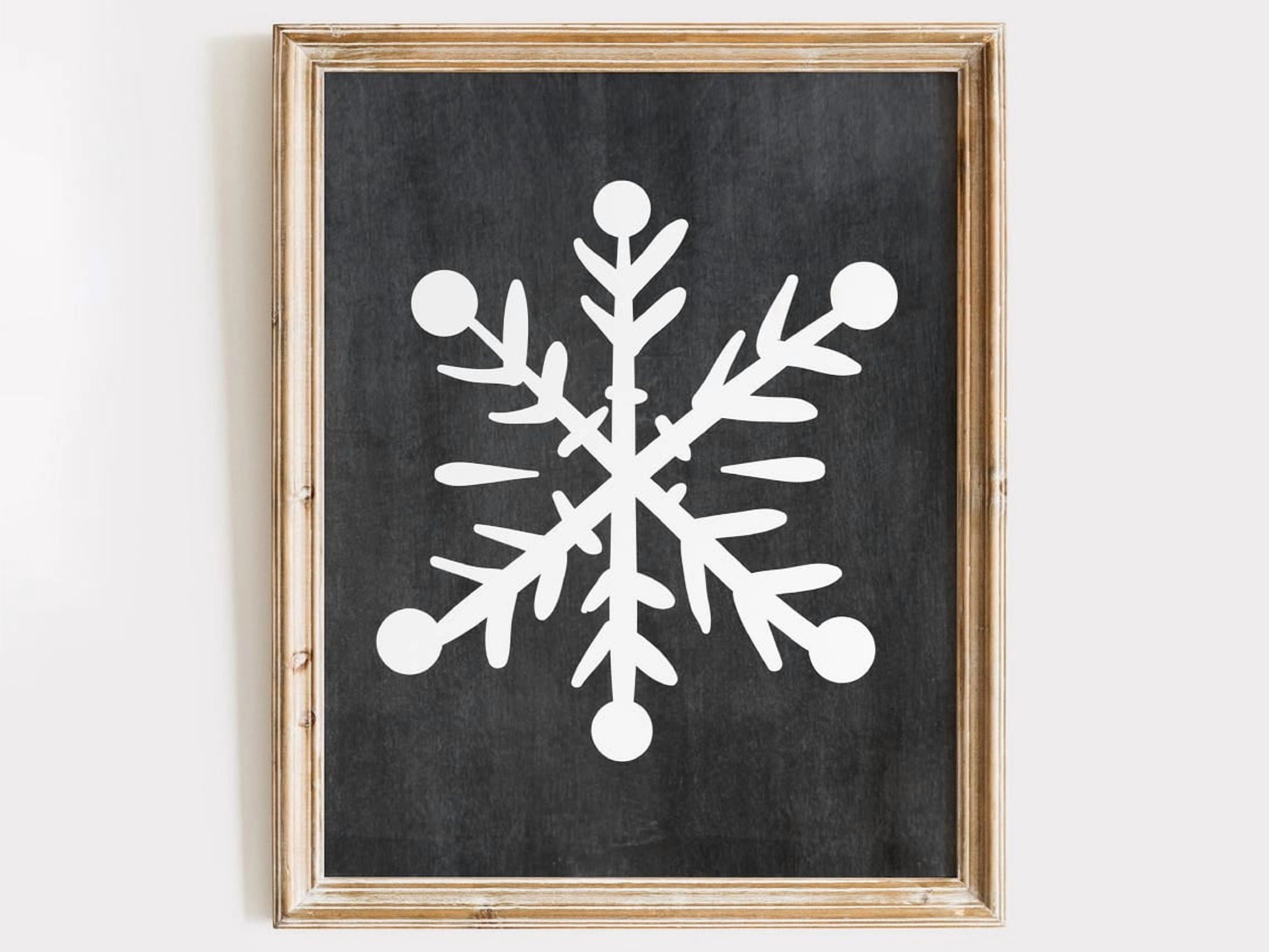 Snowflake Chalkboard Art Print Handmade Winter Home Display UNFRAMED ...