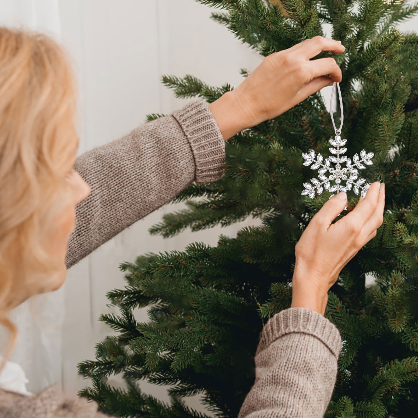 Snowflake Christmas Ornament B,Snowflake Pendant Christmas Decor Metal ...