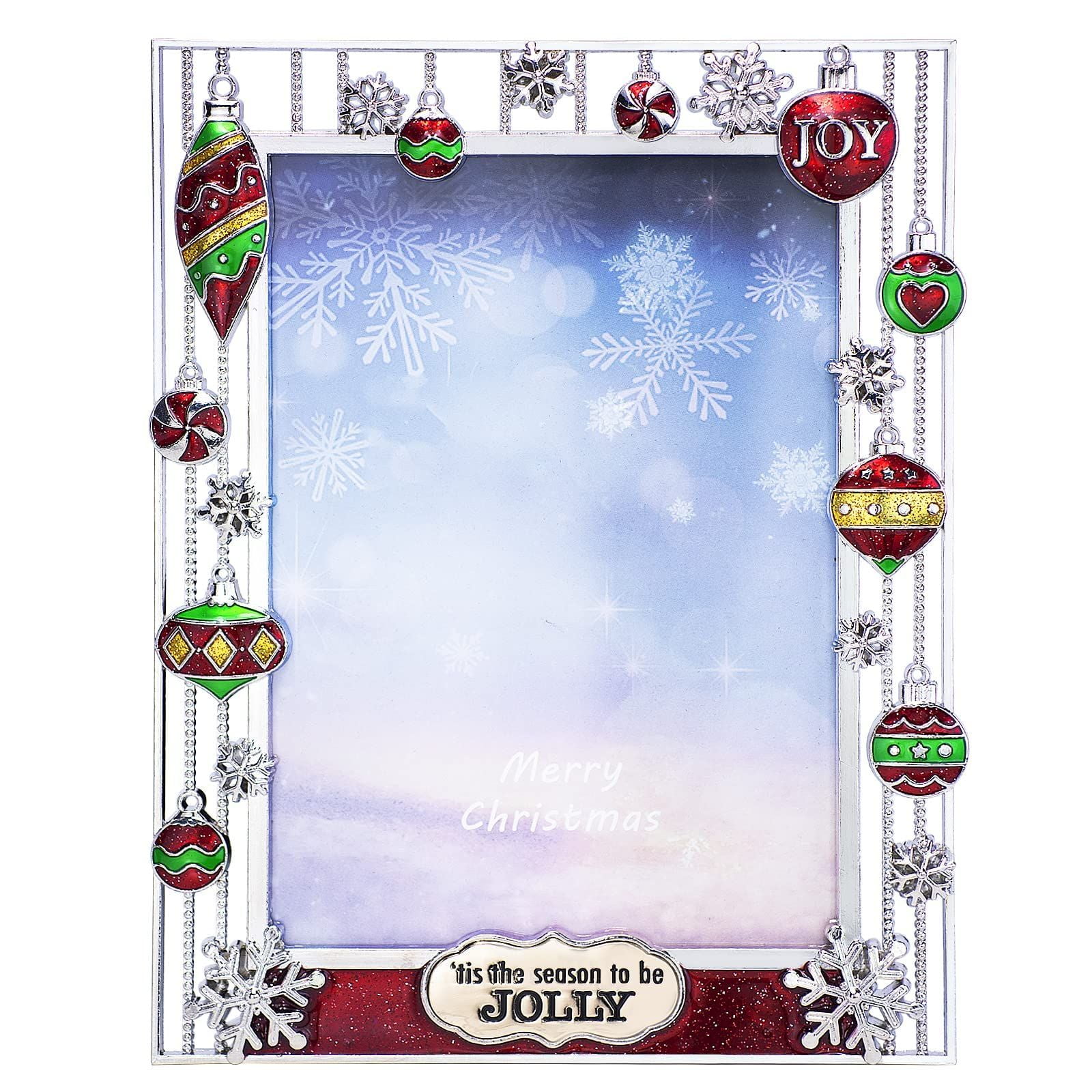 Snowflake Christmas Photo Frame 5x7 Metal High Definition Glass ...