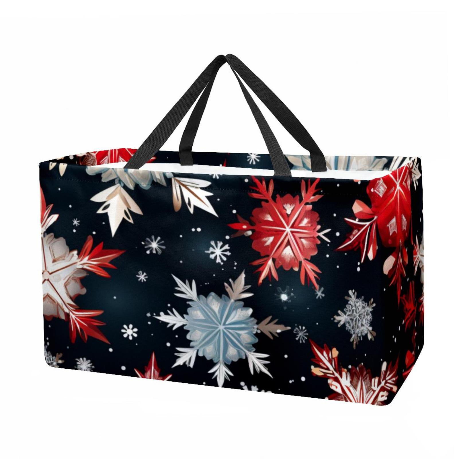 Snowflake Collapsible Oxford Cloth Tote Bag: Reusable, Foldable, and ...