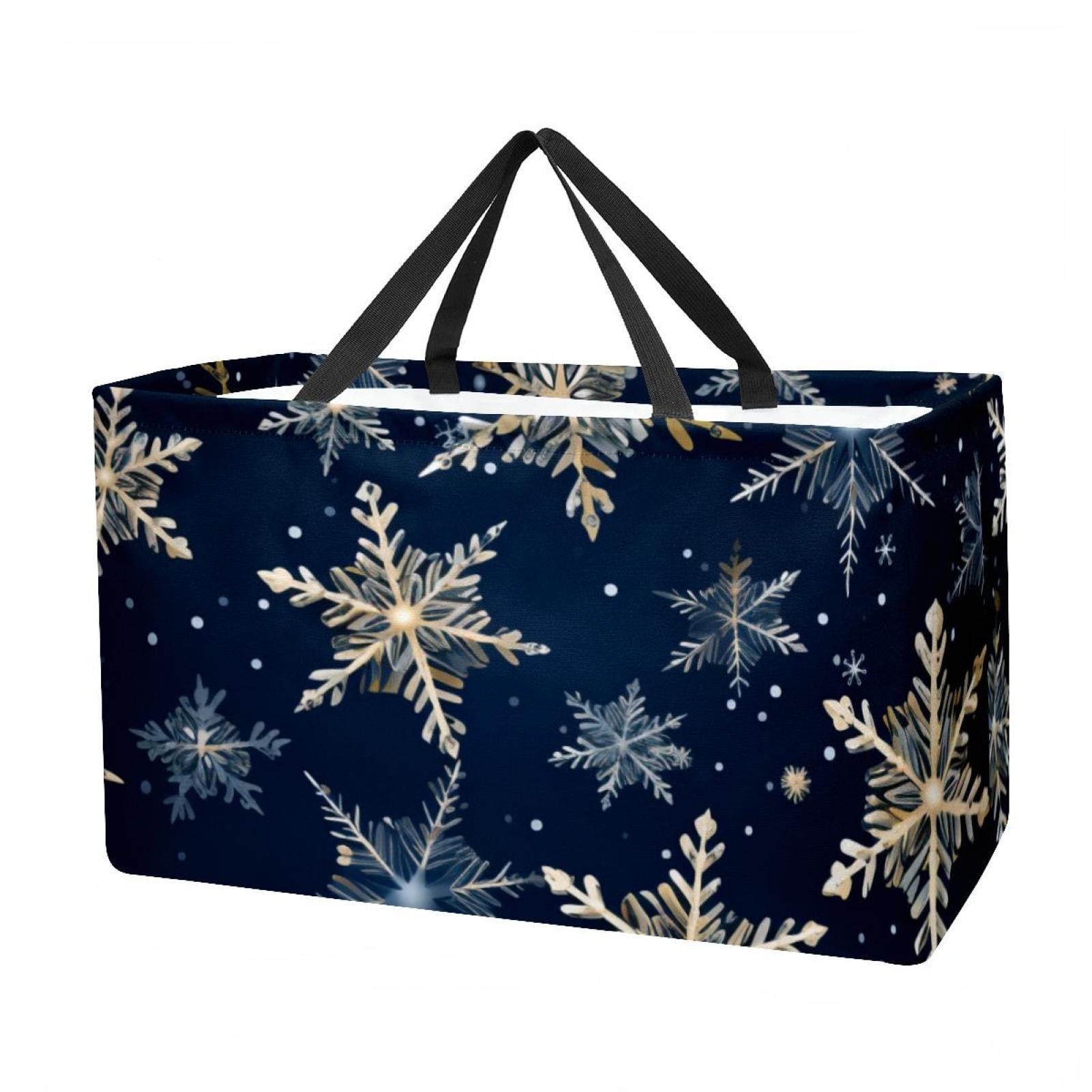 Snowflake Collapsible Oxford Cloth Tote Bag: Reusable, Foldable, and ...
