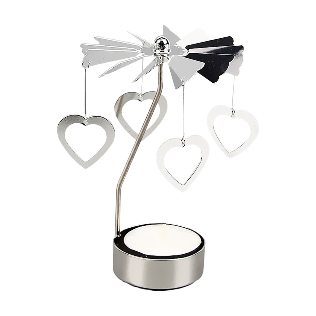 Snowflake Deer Candle Holder Creative Rotating Candlestick Spinning ...