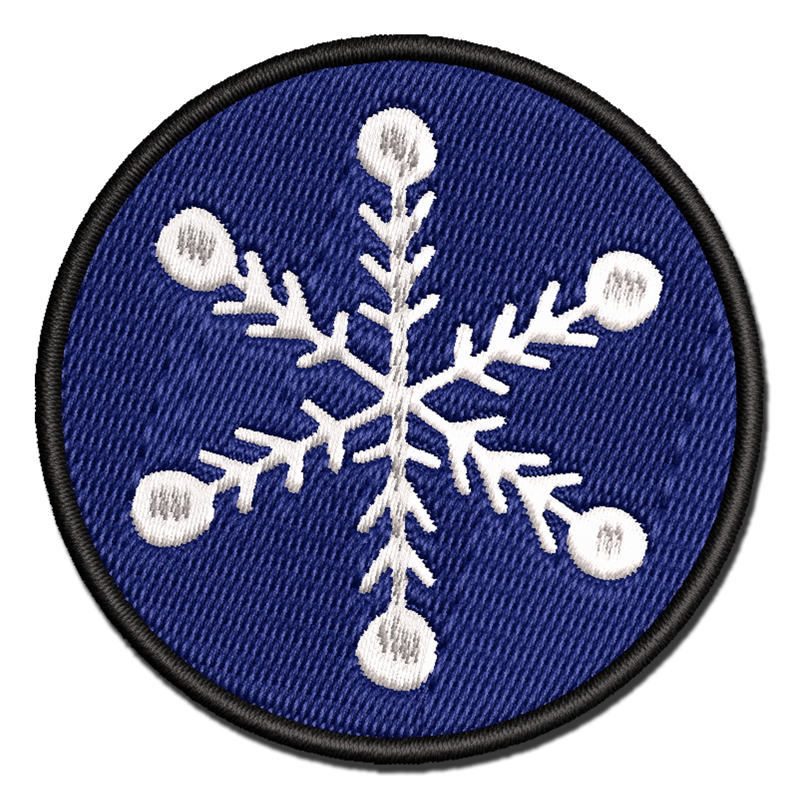 Snowflake Doodle Winter Applique Multi-Color Embroidered Hook & Loop Patch - 2.0 Inch Mini ...