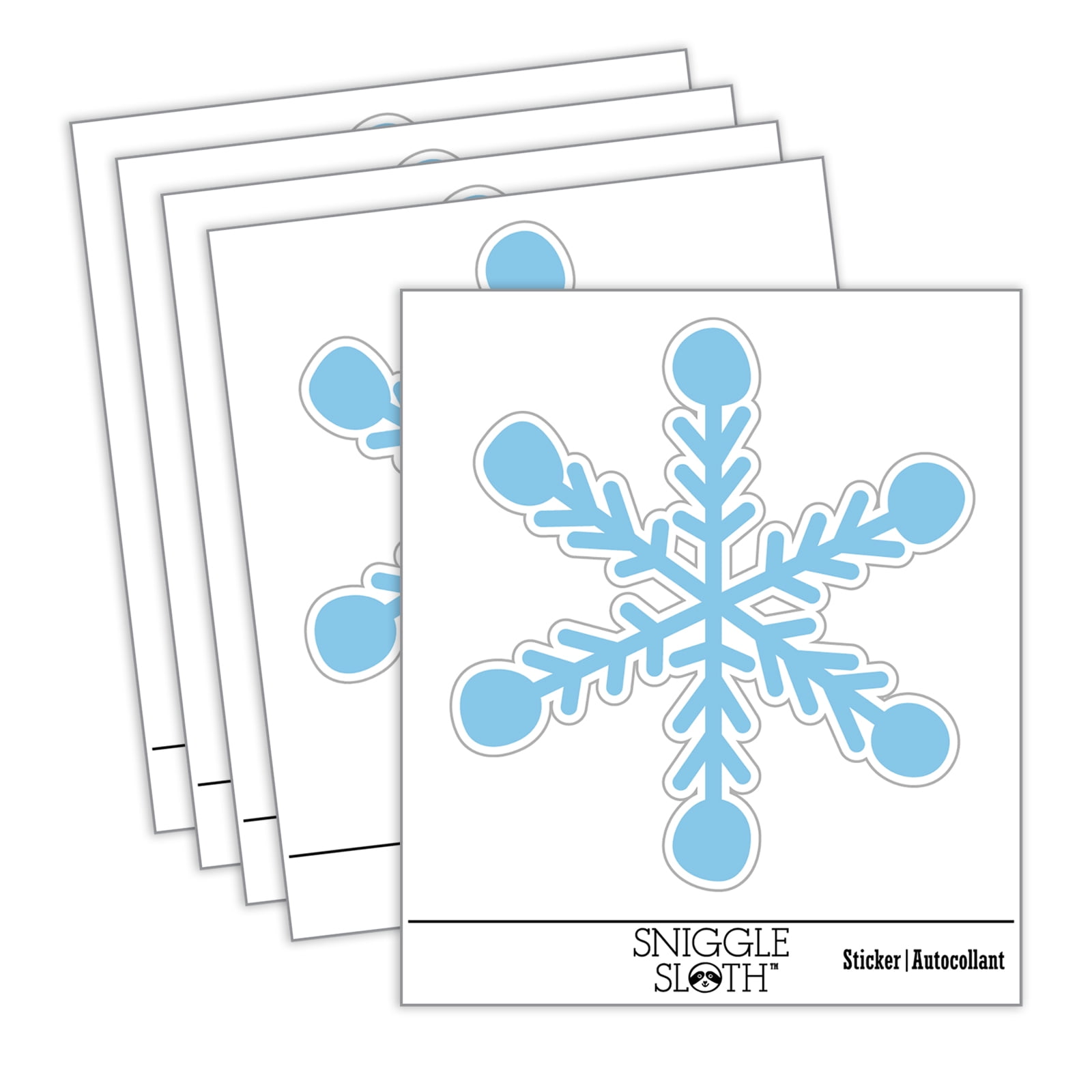 Snowflake Doodle Winter Car Window Bumper Water Bottle Phone Tablet ...