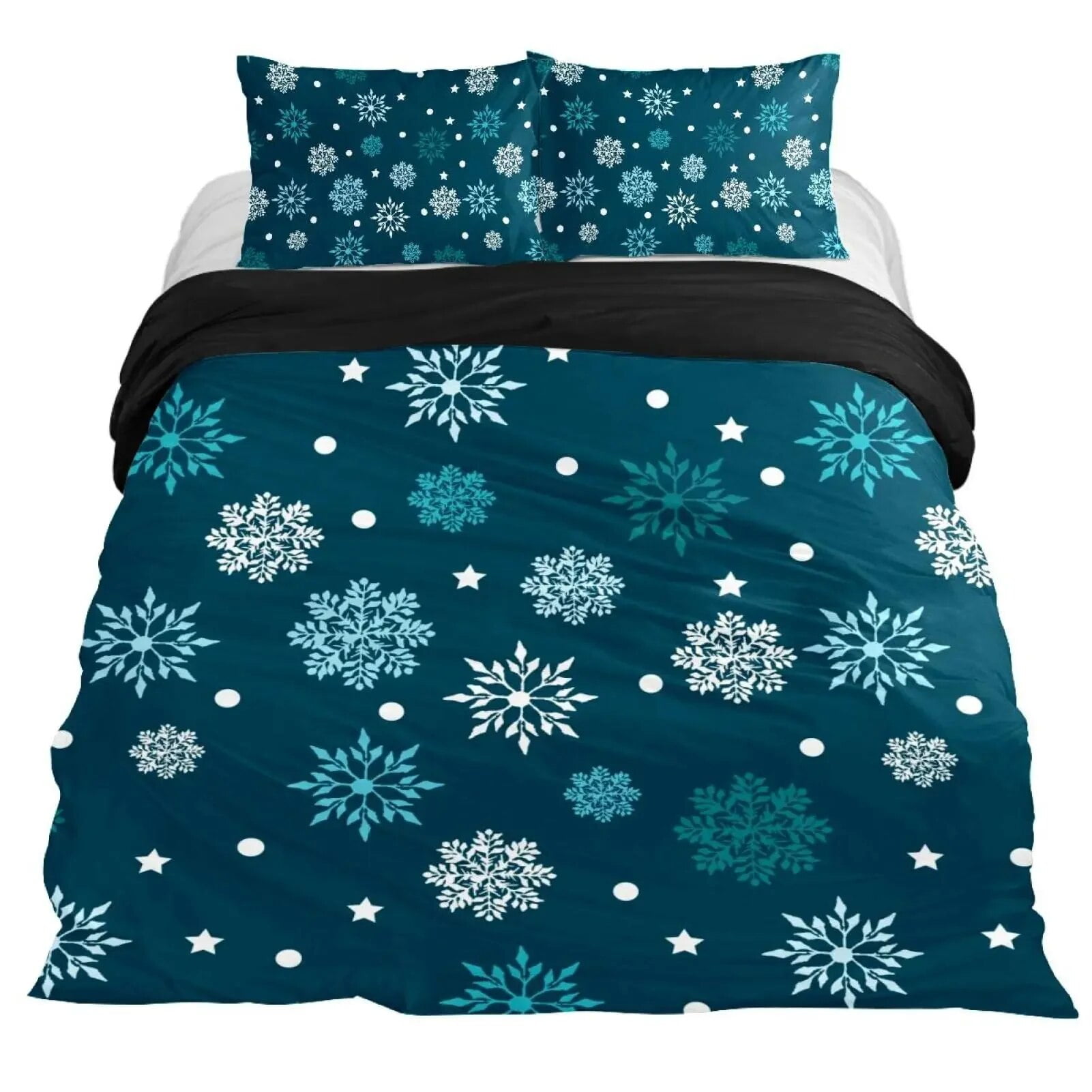 Snowflake Duvet Cover Set Winter Theme Christmas Illustration Cold ...