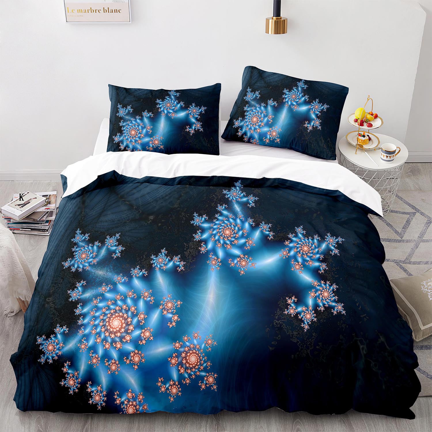 Snowflake Duvet Cover for Teens Kids Adult King Size Geometric Winter ...