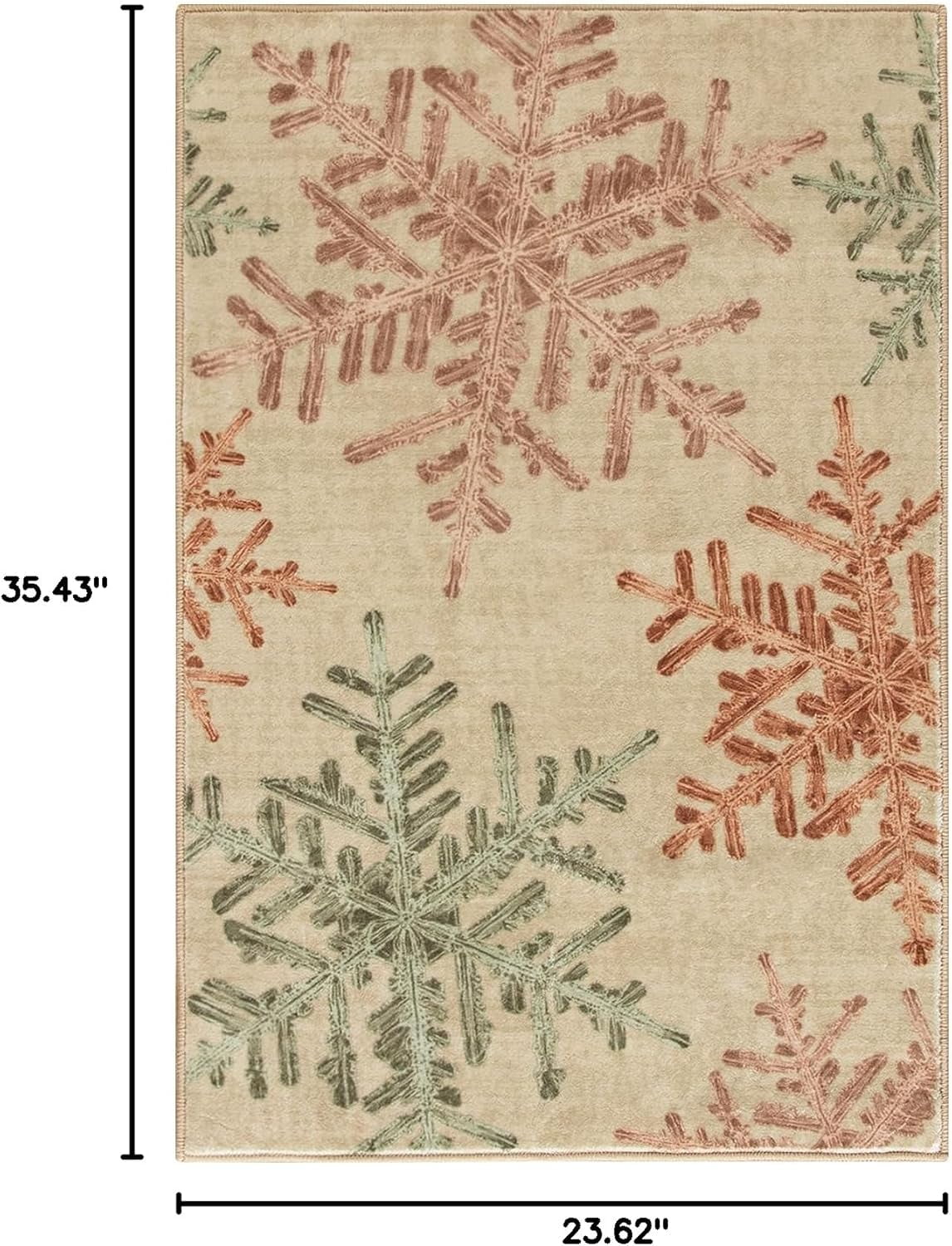 Snowflake Entryway Rug- 2x3 Small Rug Ultra-Thin Soft Kitchen Rugs Non ...