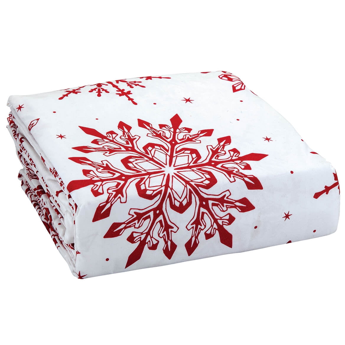 Snowflake Flannel Sheet Set, Includes Fitted Sheet, Flat Sheet and Two ...