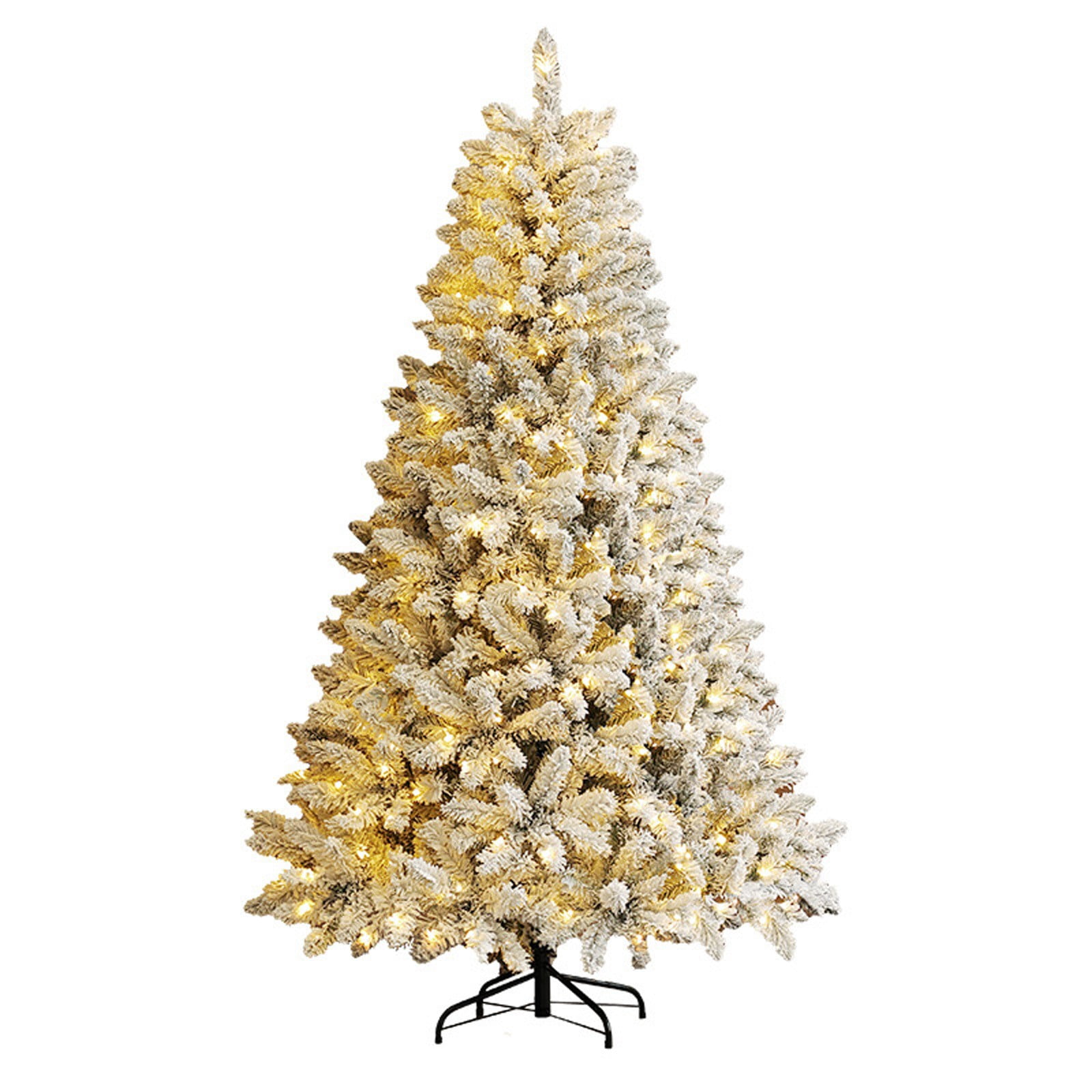 Snowflake Flocking Artificial Holiday Christmas Tree, Equipped With ...