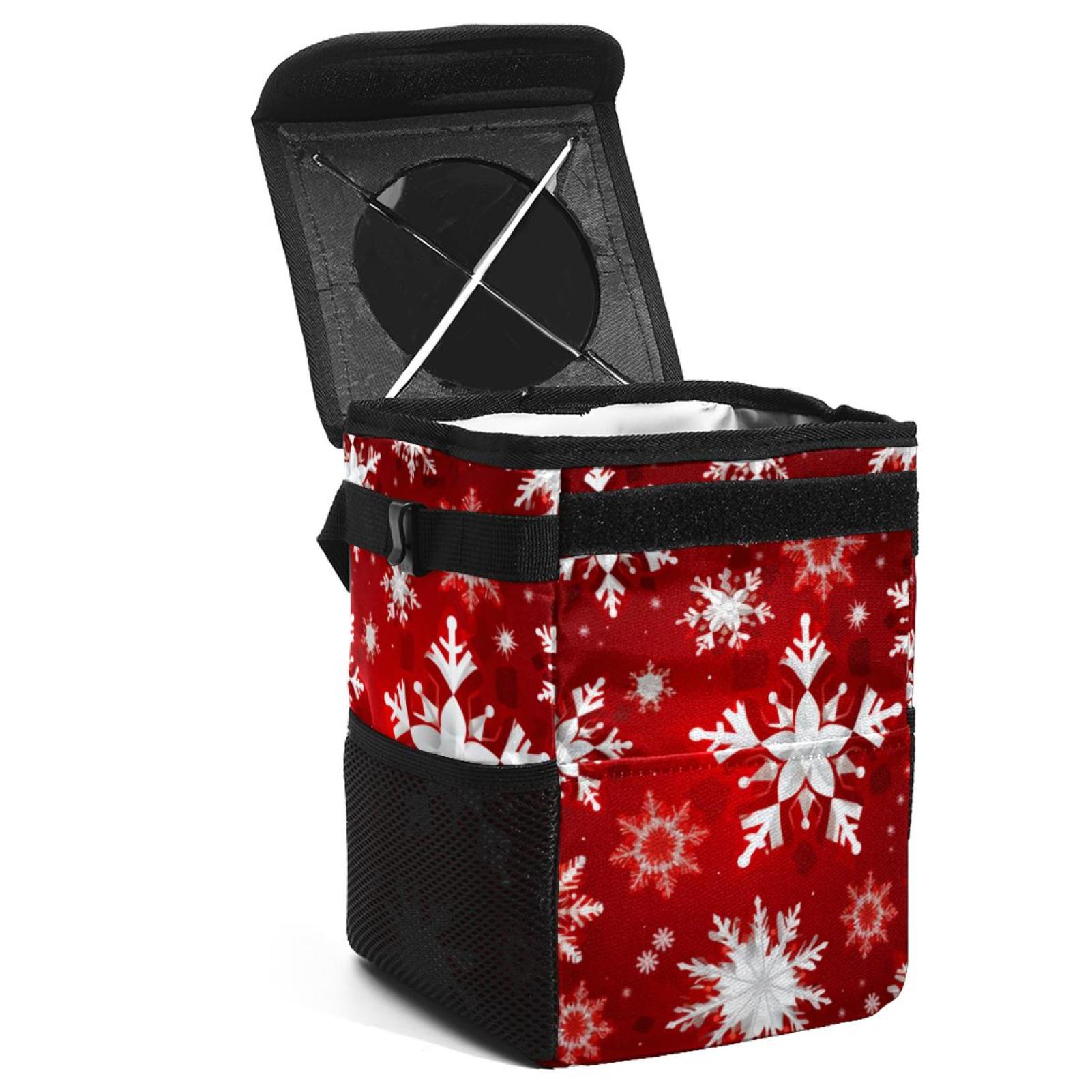 Snowflake Foldable Car Garbage Can with Lid, Leak-Proof, Hanging ...