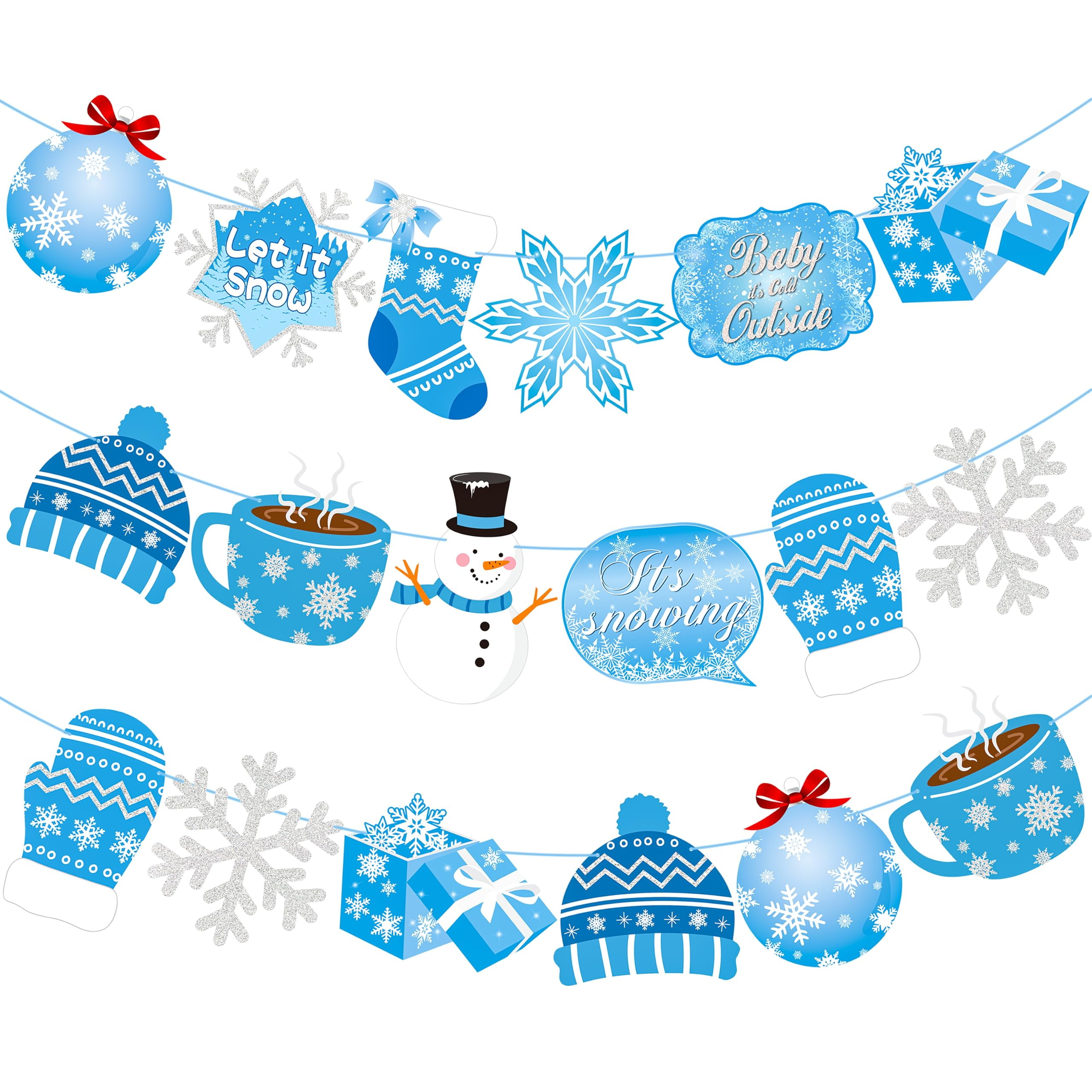 Snowflake and Frozen Party Banner Winter BSL1 Snowflake Cutout Banners ...
