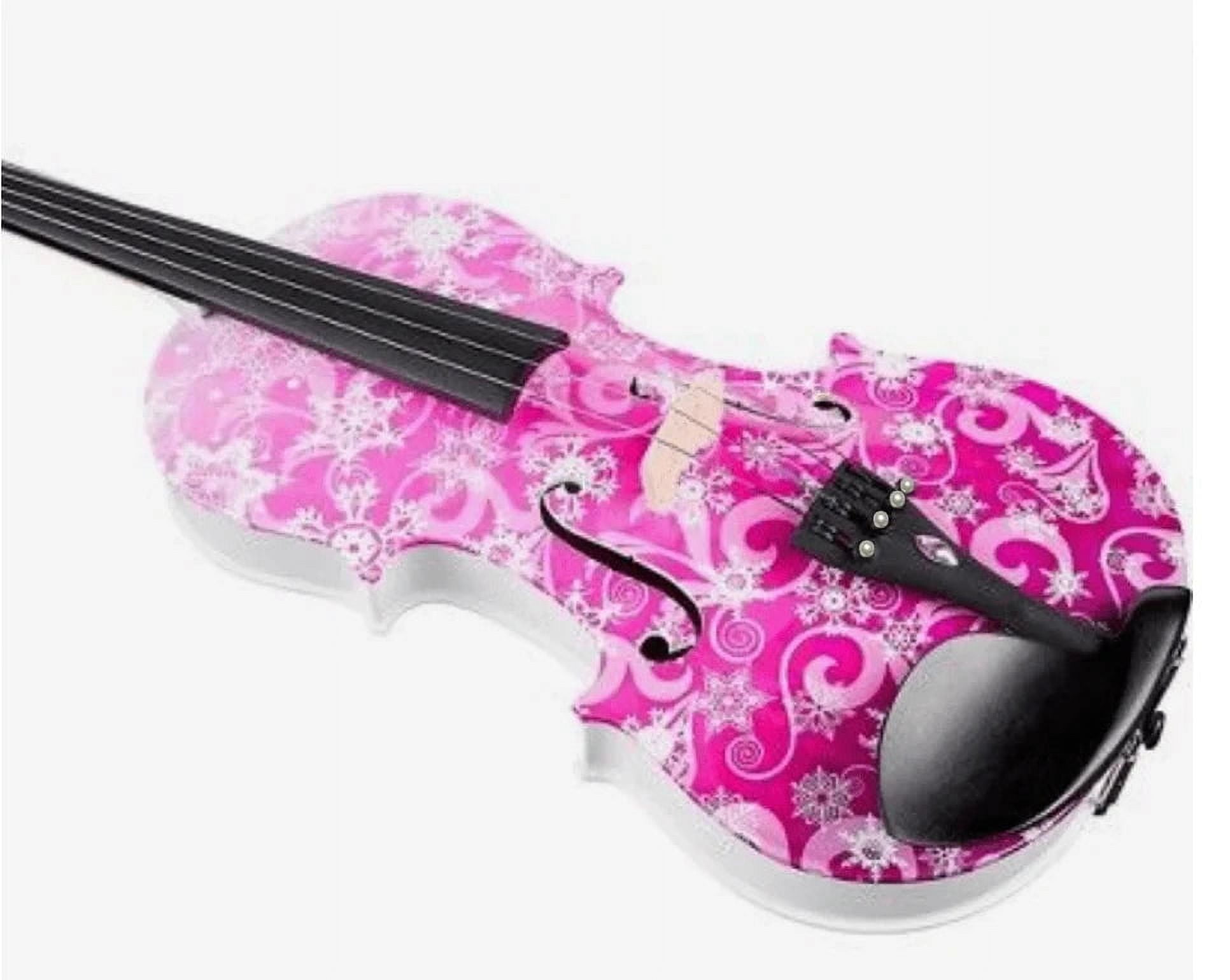 Snowflake Fuchsia Sparkle Violin Outfit wnMatching Carbon Fiber Bow ...