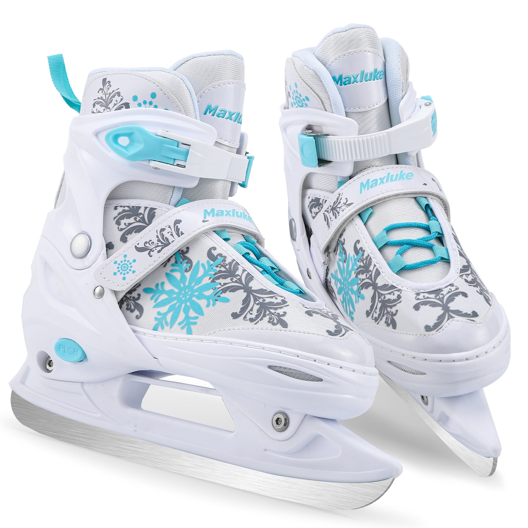 Snowflake Girl's Adjustable Ice Skates, Fun Beginner Ice Skating Shoes ...