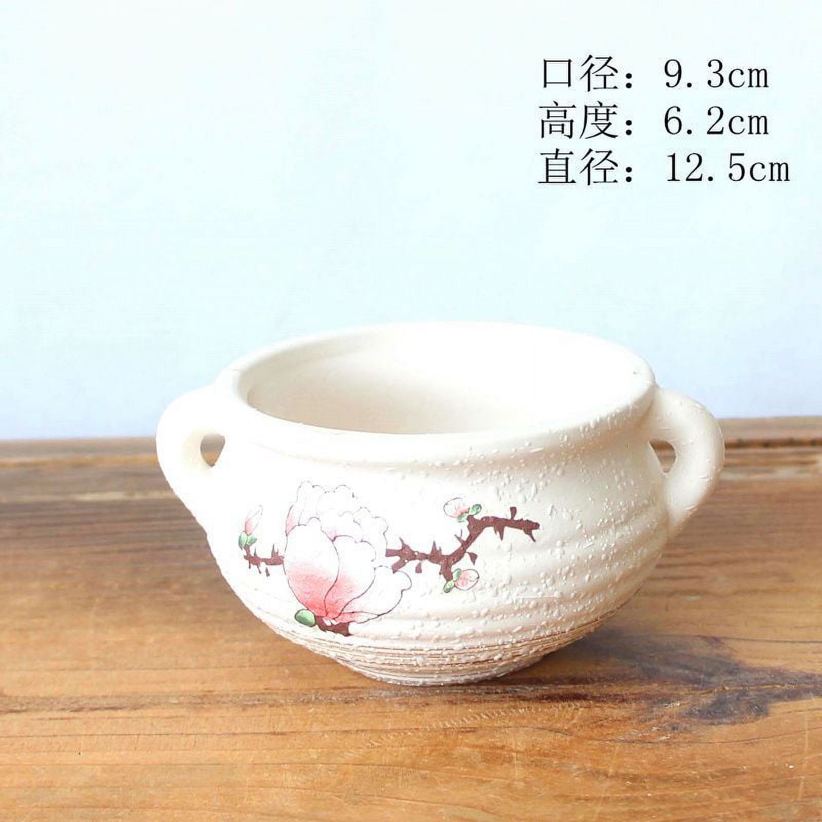 Snowflake Glaze Ceramic Succulent Planter - Hand-painted Porous Pottery ...