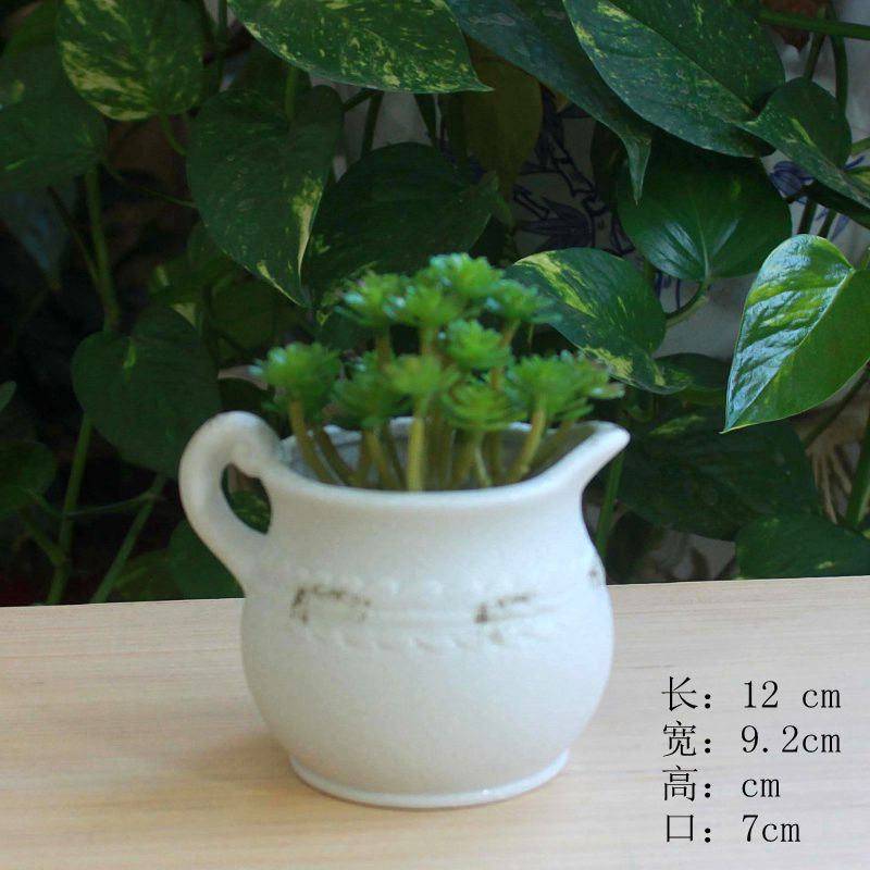 Snowflake Glaze Ceramic Succulent Planter - Nordic Style Rabbit Flower ...