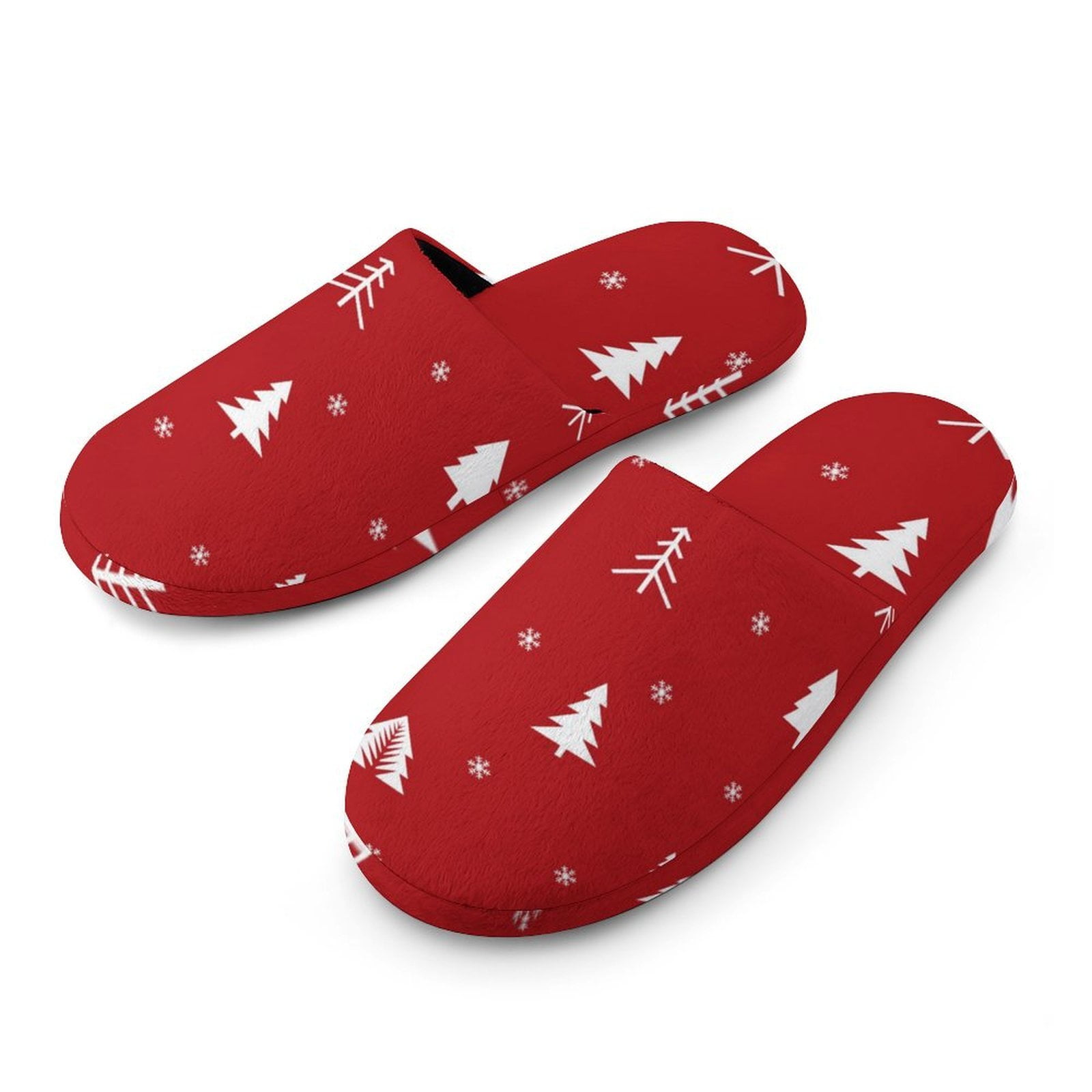 Snowflake House Slippers for Woman Men Warm Fannel Slipper Non-Slip TPR ...