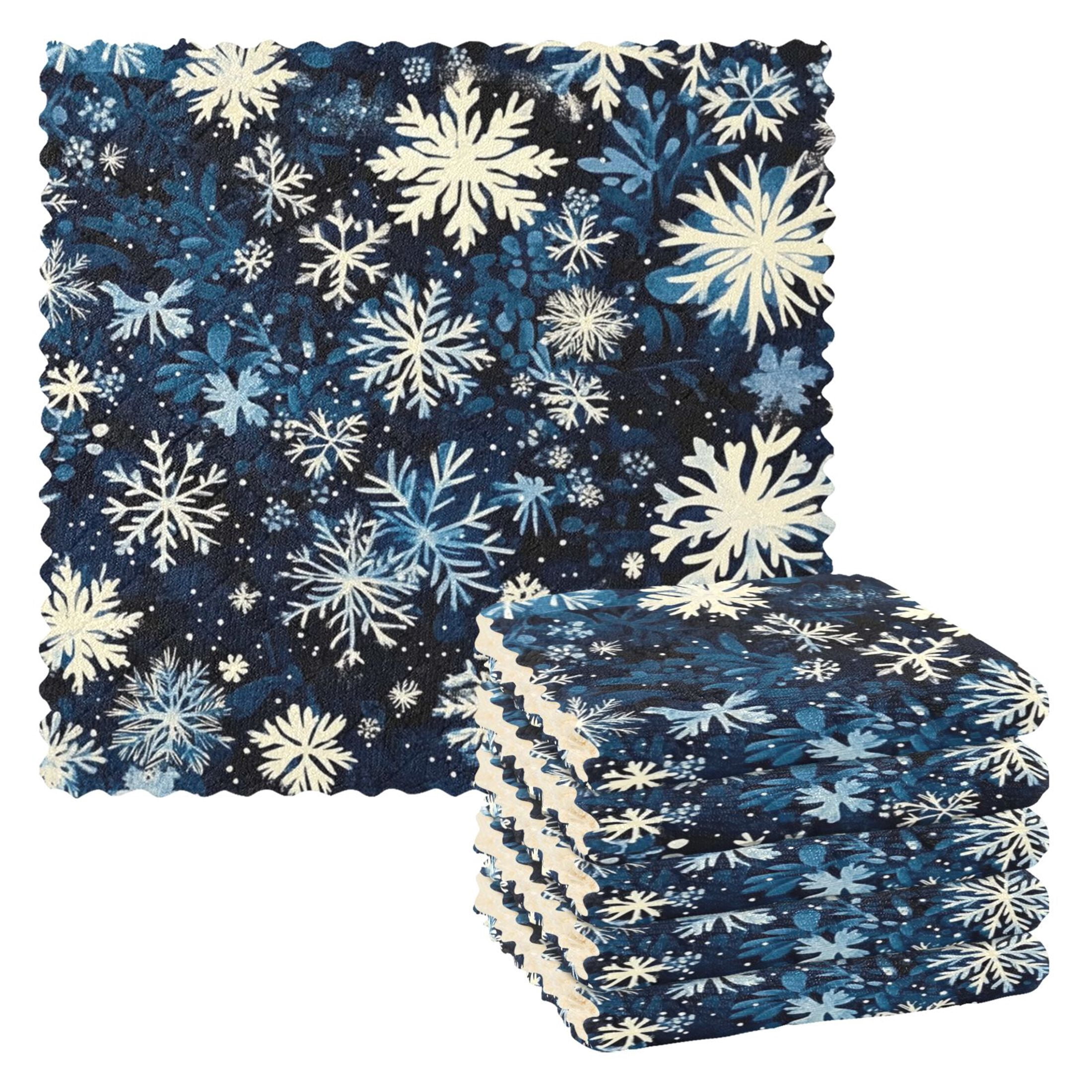 Snowflake Kitchen Cloth Dish Towels for Drying Washing Absorbent Dish ...
