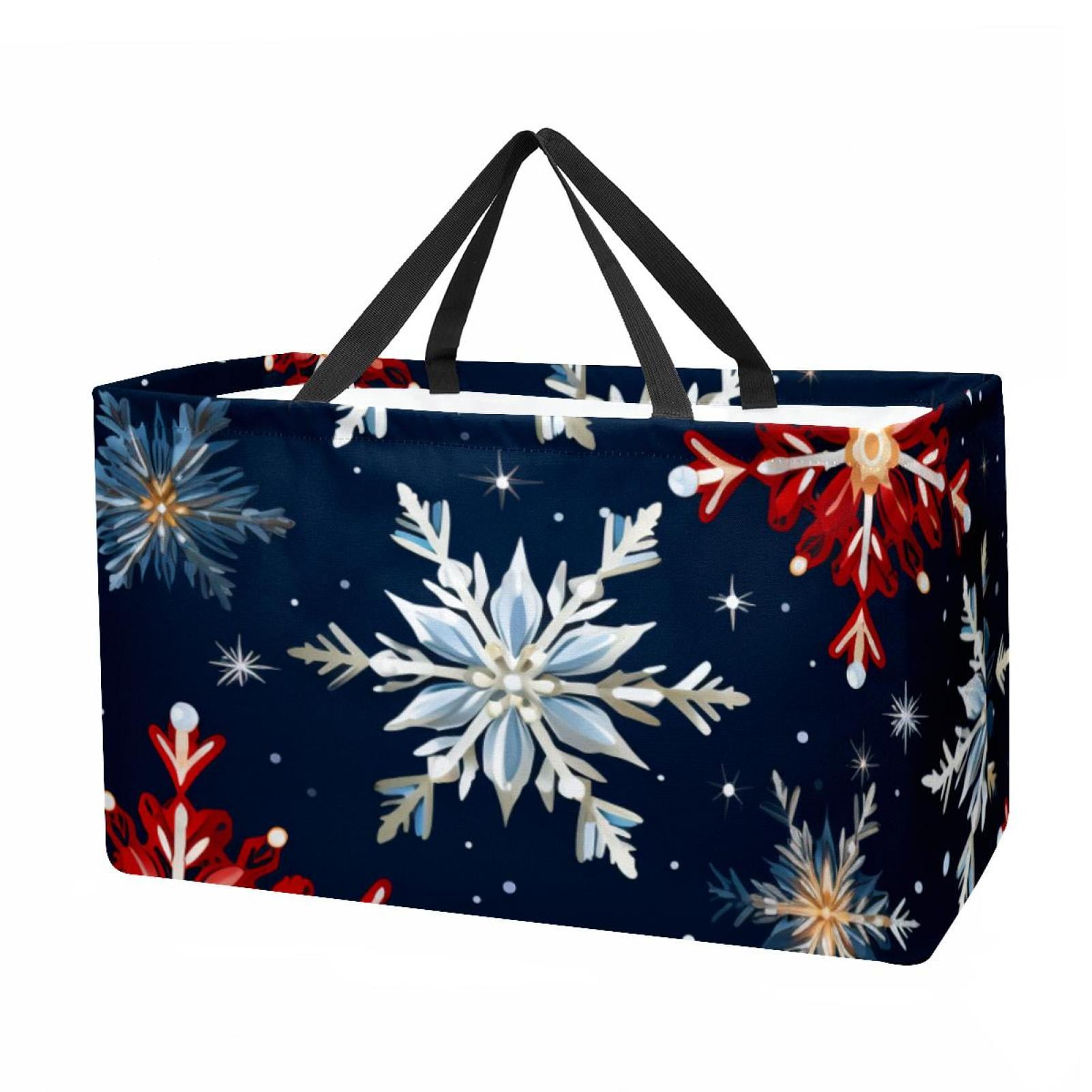 Snowflake Large Foldable Storage Basket and Grocery Bags Collapsible ...