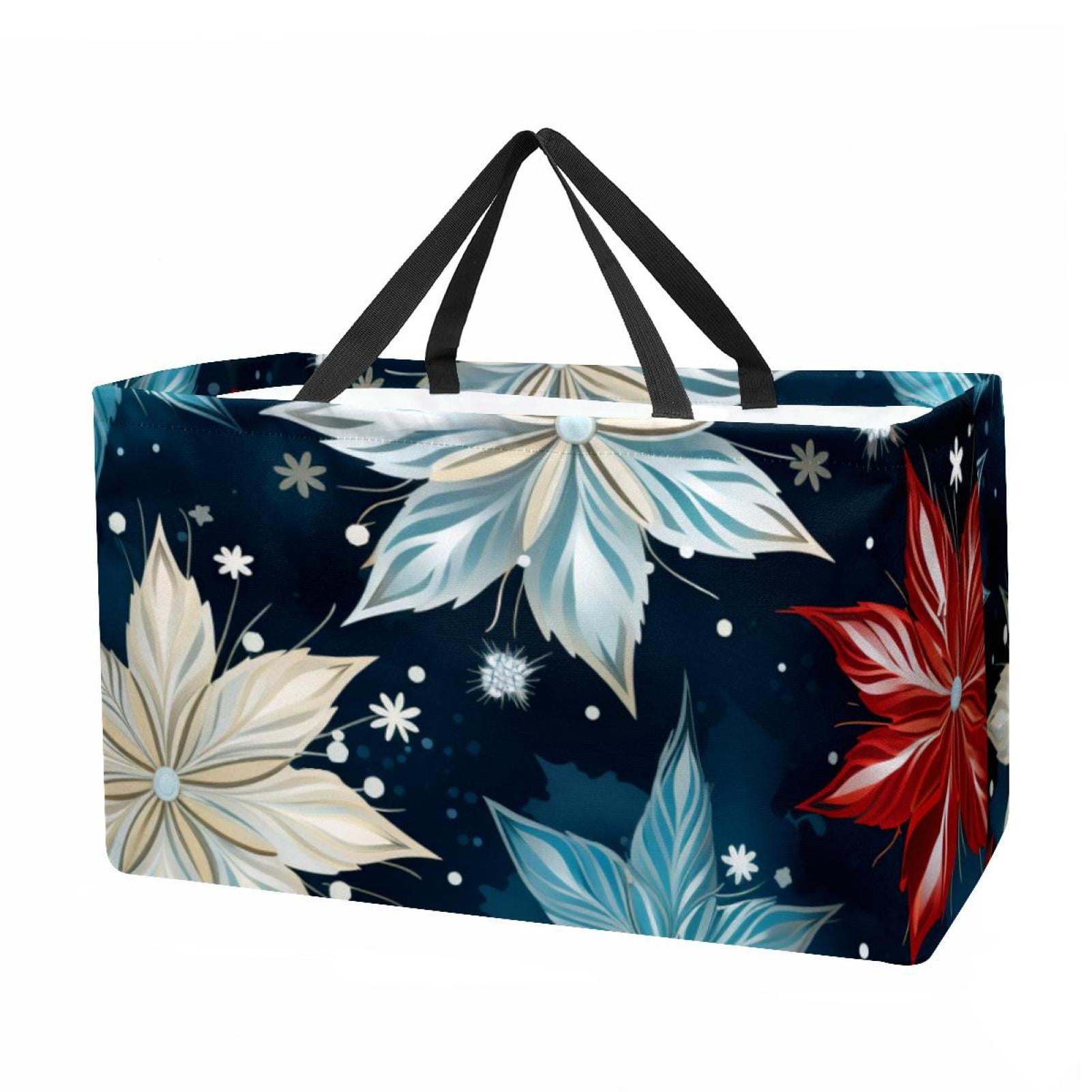 Snowflake Large Foldable Storage Basket and Grocery Bags Collapsible ...