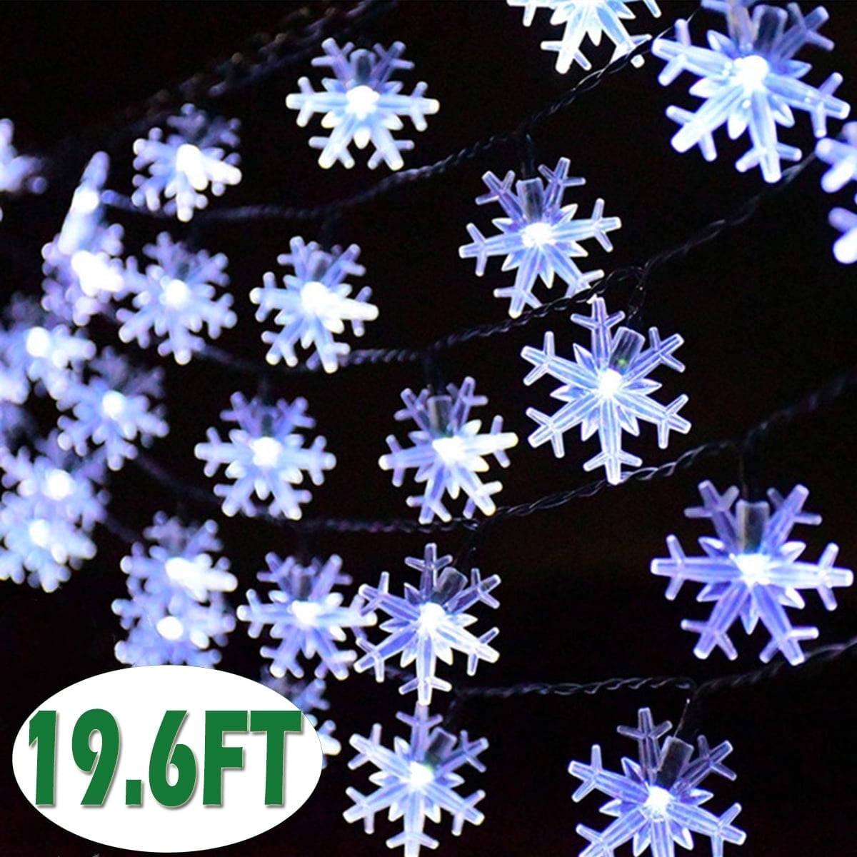 Snowflake Lights Christmas LED Lights 40 LED String Light for Xmas ...