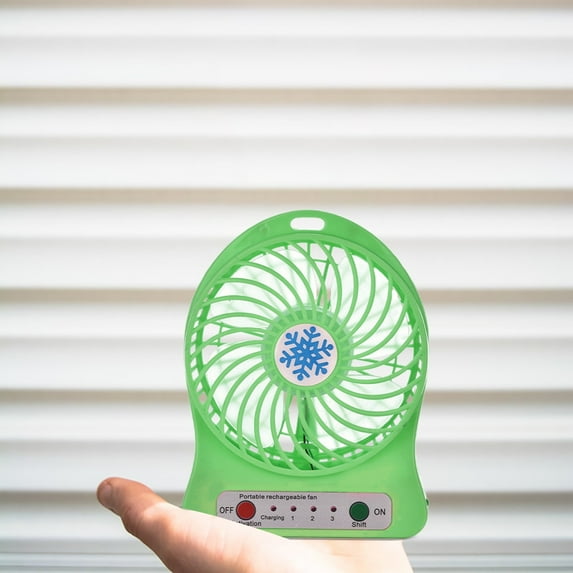 Snowflake Mini Desk Fan USB Rechargeable Portable Quiet Fan with Strong ...