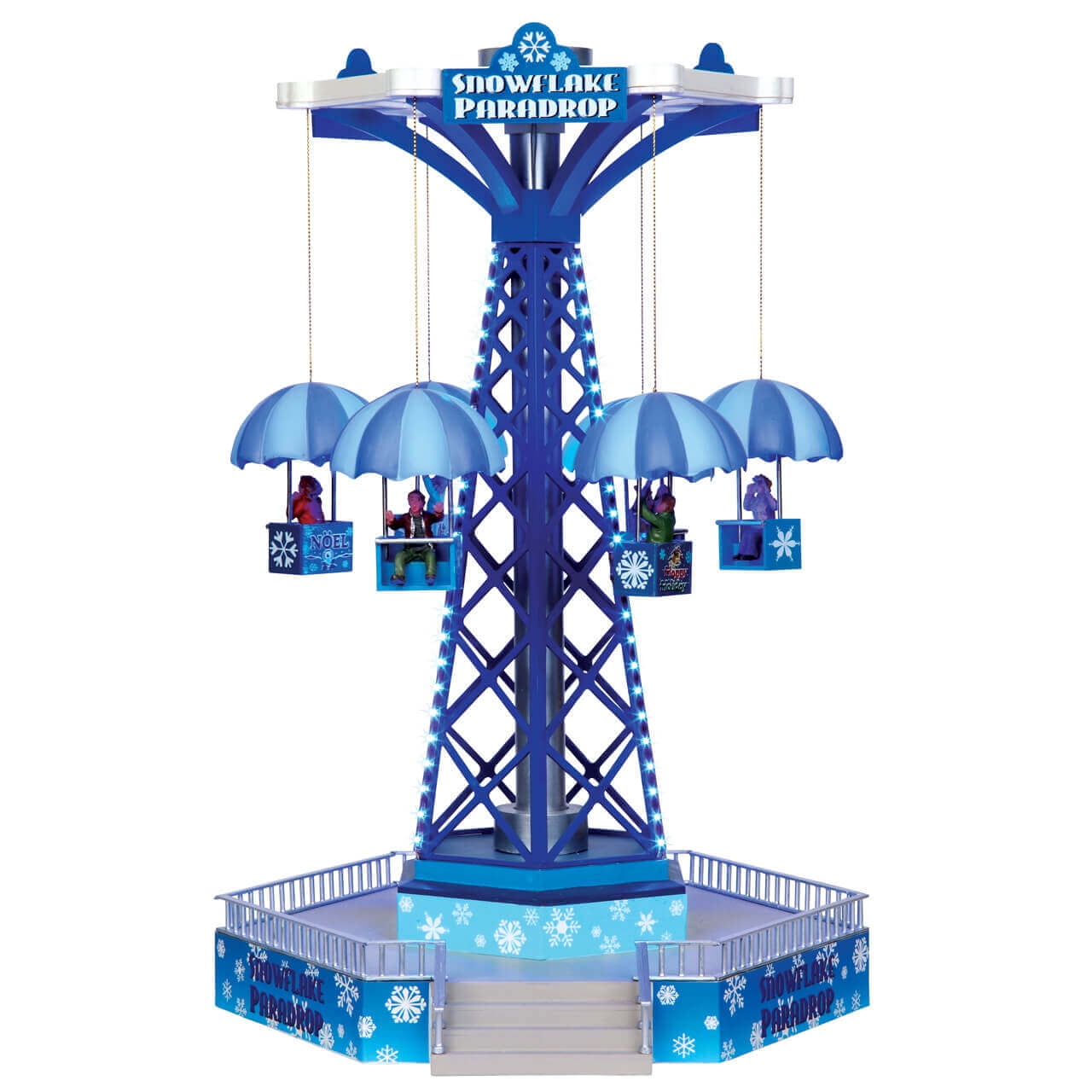 Lemax Animated Carnival Ride - Snowflake Parachute Drop with Music and ...