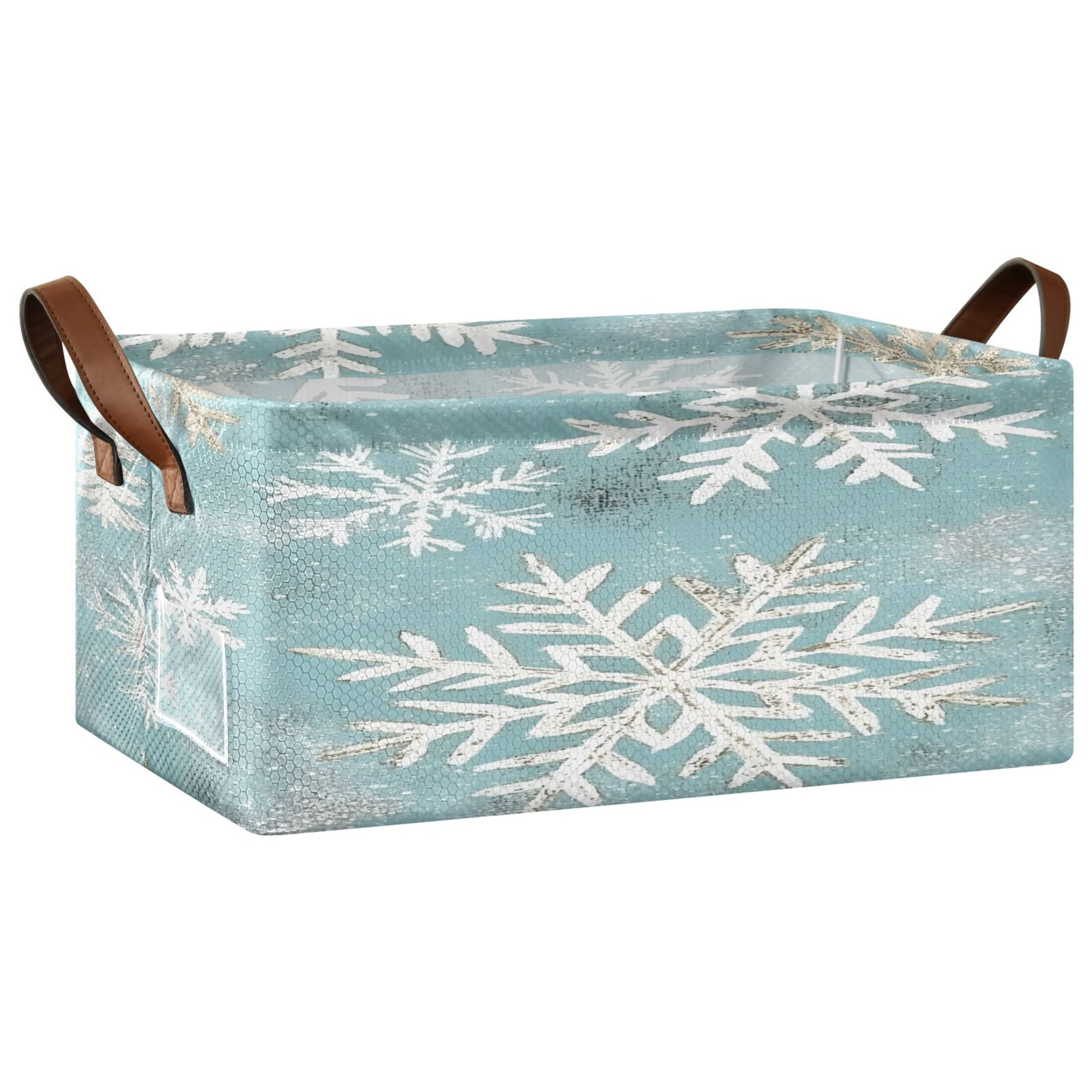 Snowflake Pattern Open Home Storage Bins Foldable Metal Frame Shelf ...