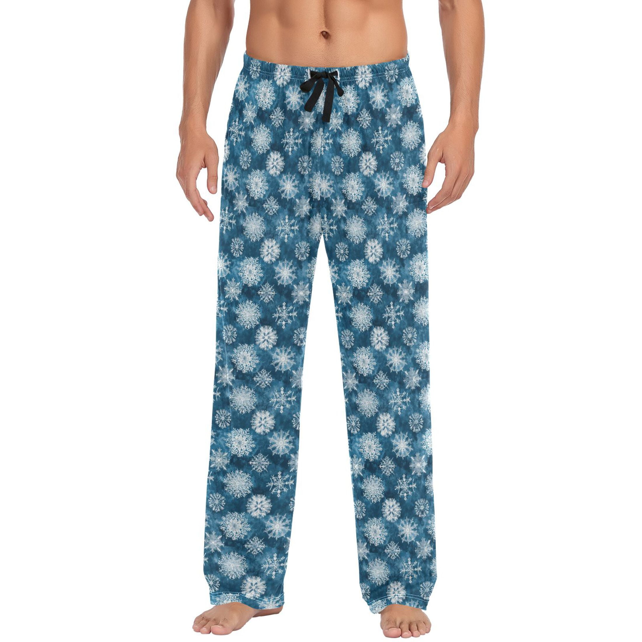 Snowflake Pattern Print Mens Pajama Pant Sleep and Lounge Bottons with ...
