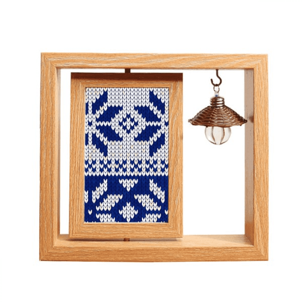 Snowflake Quadrilateral Nordic Illustration Pattern Wooden Rotating ...