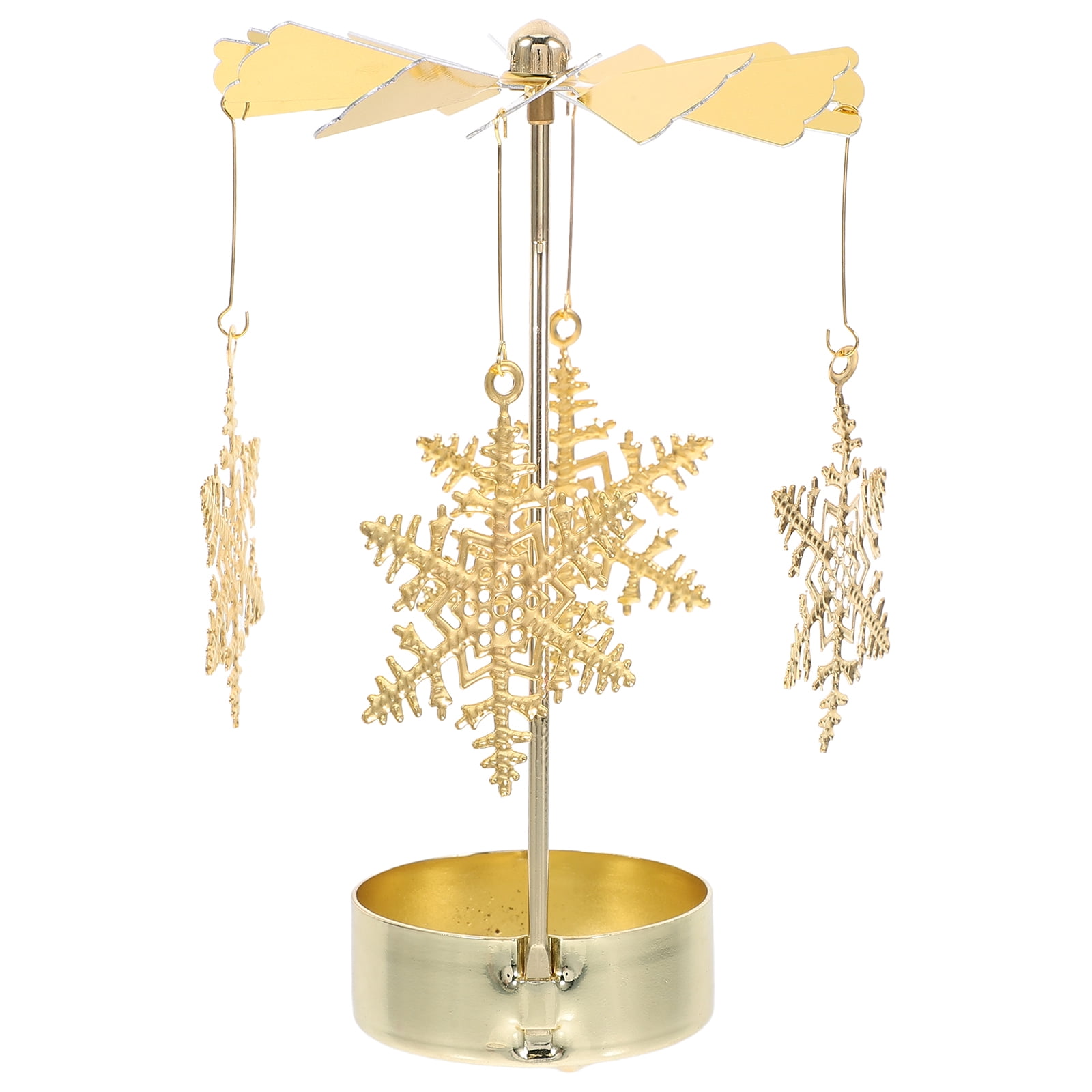 Metal Rotating Candle Holder Unique Carousel Snowflake Candle Stand ...