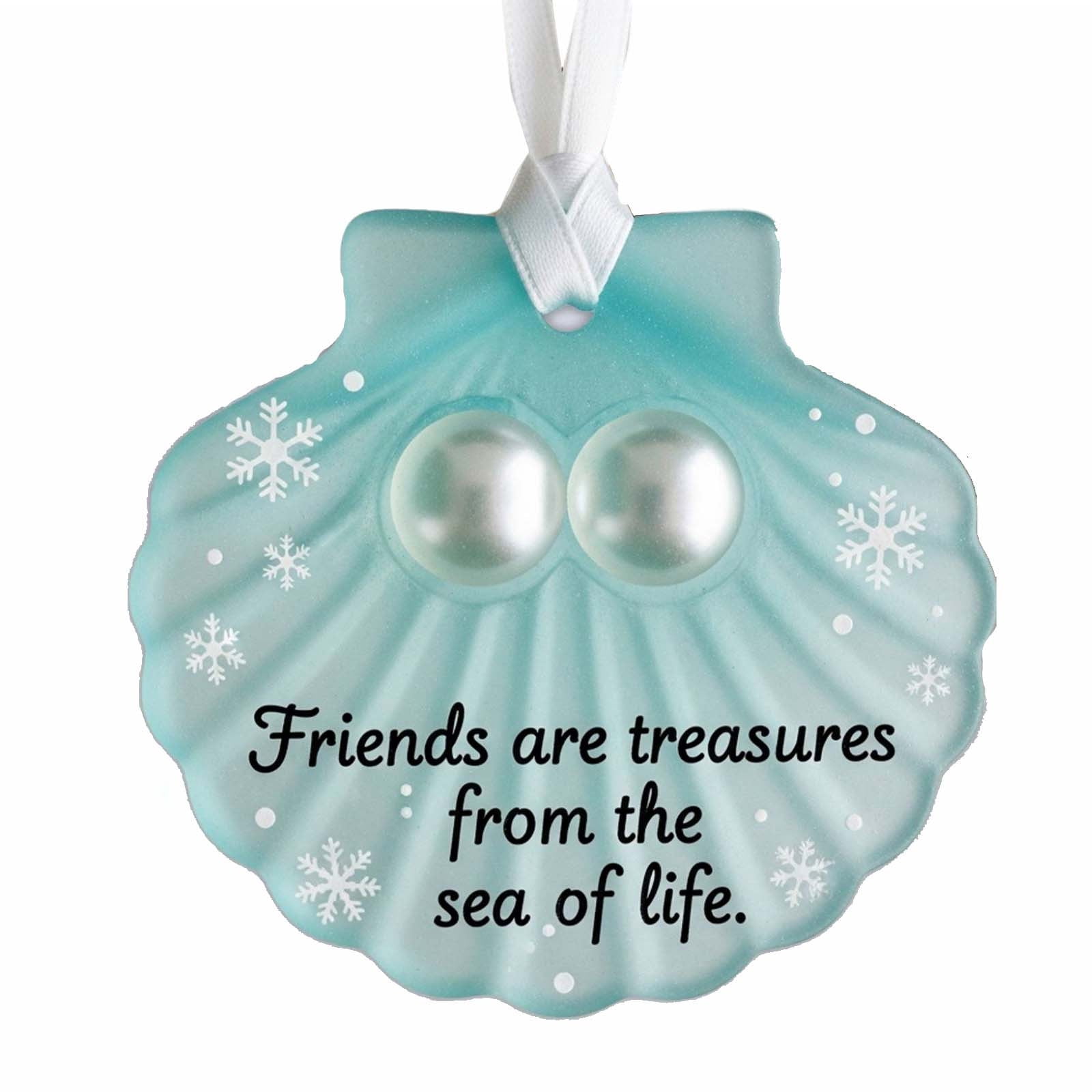 Snowflake & Seashell Christmas Ornaments, Handmade Christmas Tree ...