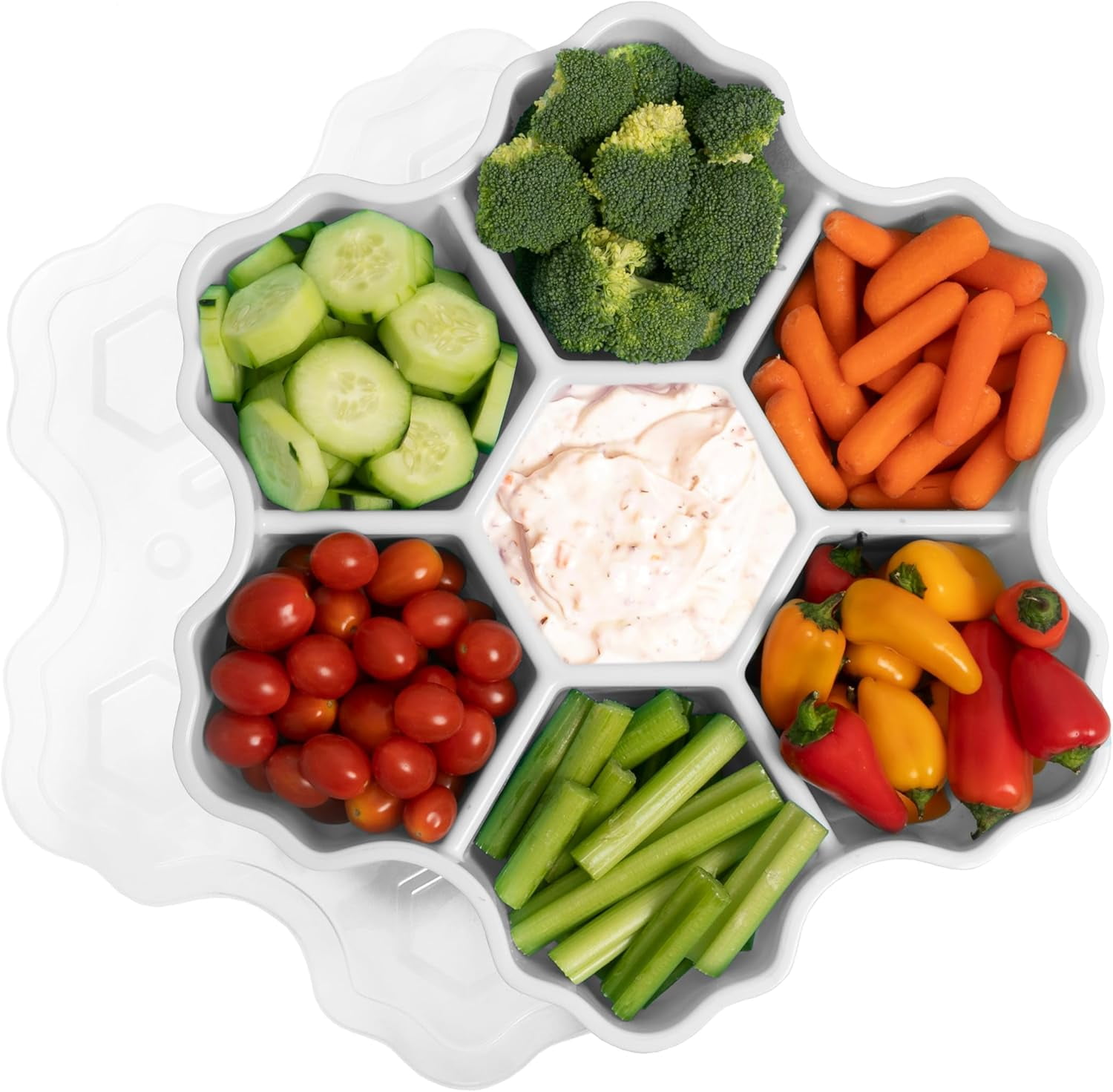 Snowflake Serving Tray - Reusable Unique 7 Compartment Holiday Snack ...