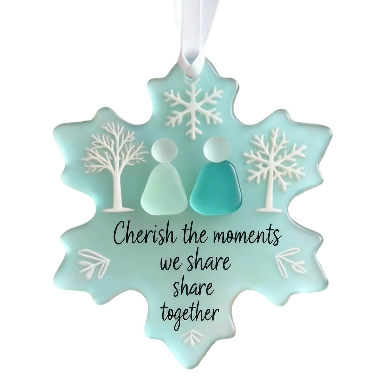 Snowflake Shaped Sea Glass Friendship Decor, Snowflower Friendship ...