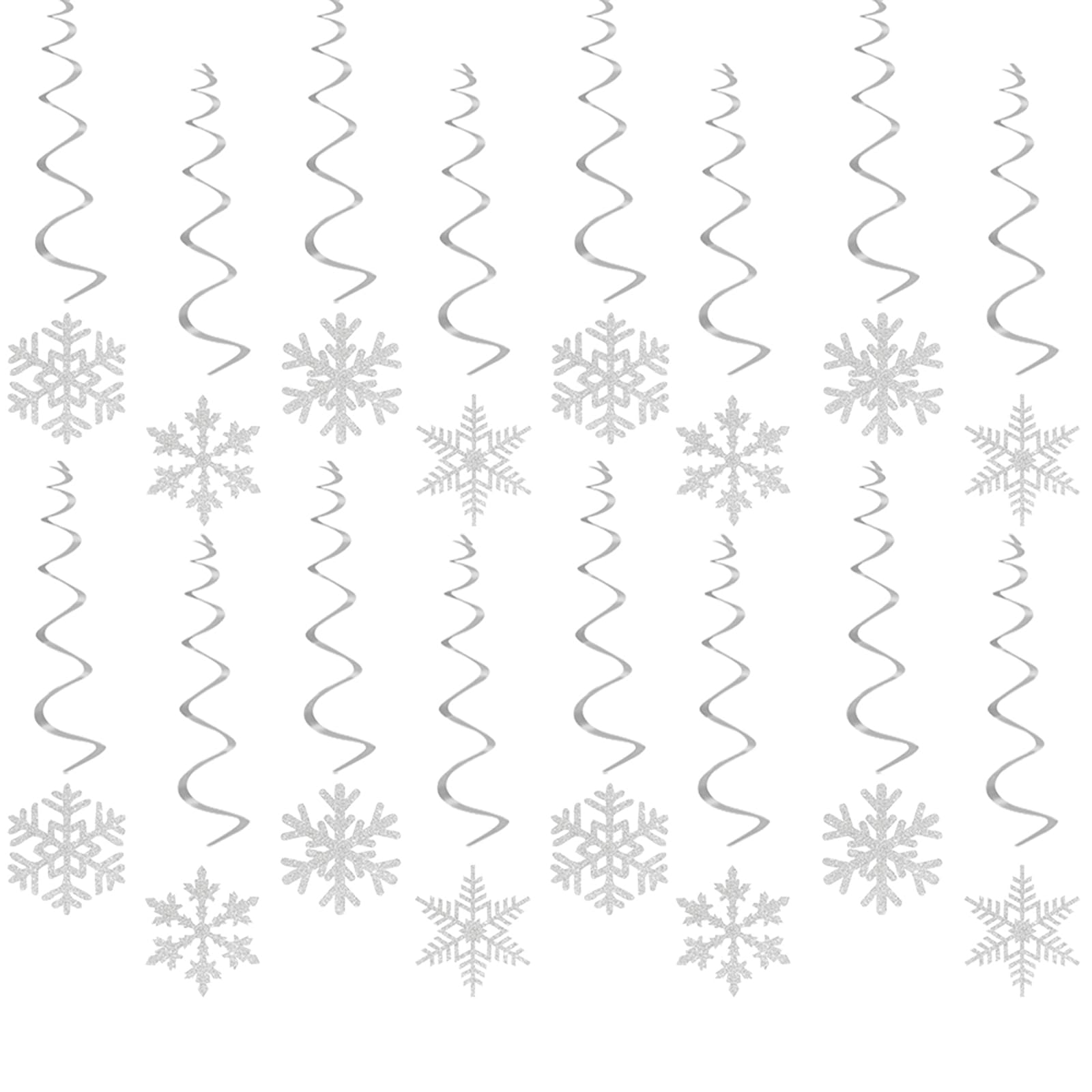 Snowflake Snow White-Silver Christmas YPF5 Party-Decorations Streamers ...