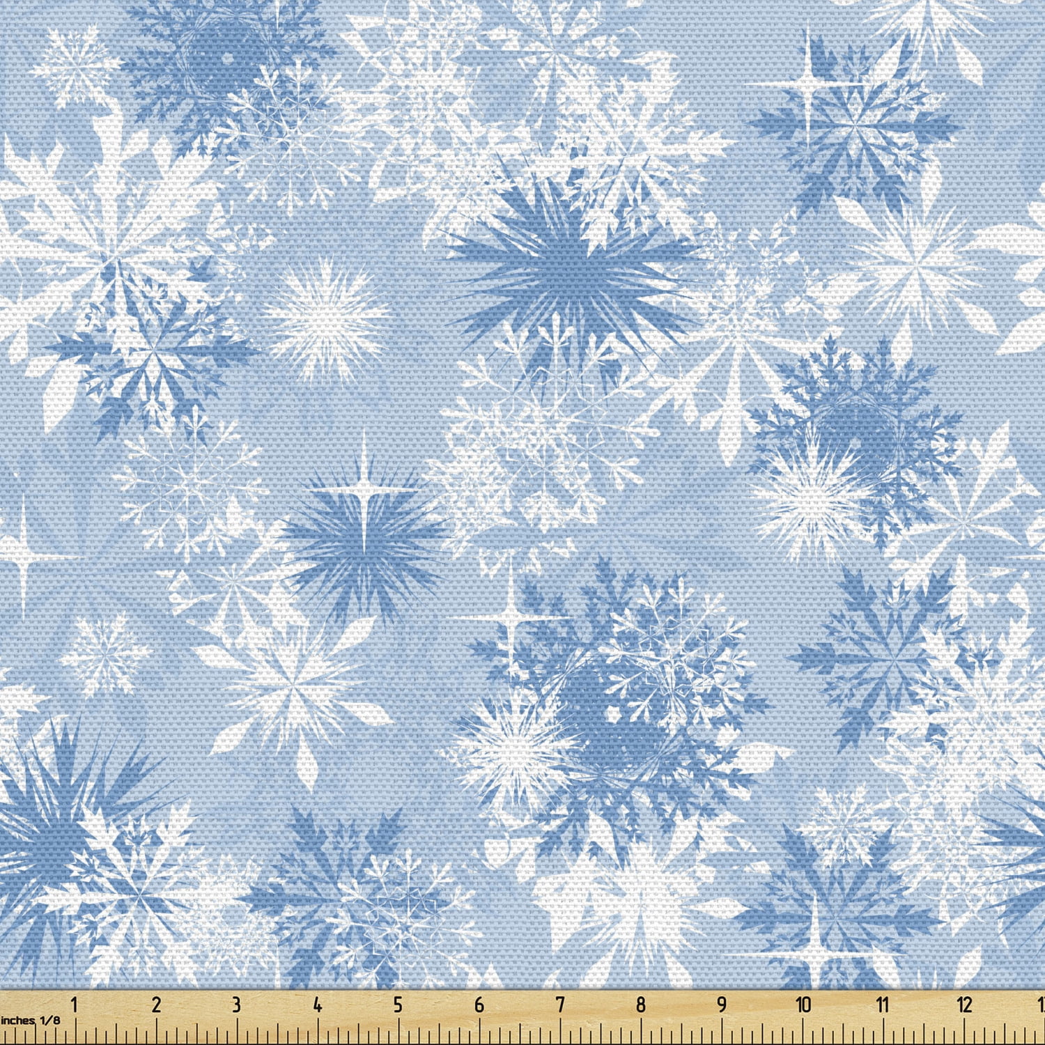 Ambesonne Snowflake Fabric by the Yard Upholstery, Christmas Season, 3 ...