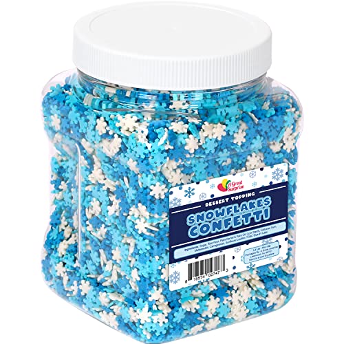 Snowflake Sprinkles - 1.2 Pounds - Winter Wonderland Snowflake Confetti ...