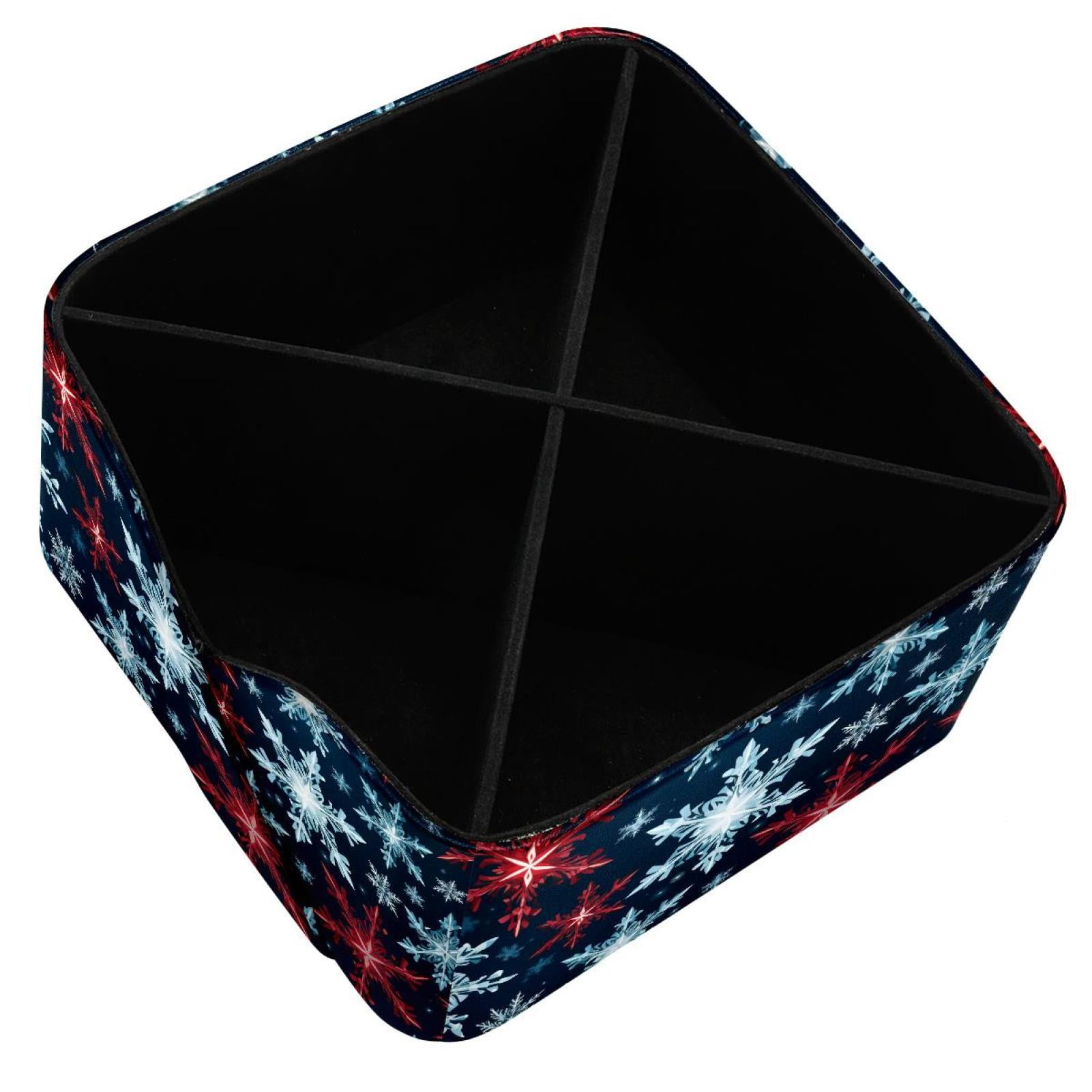 Snowflake Square Pencil Case with 4 Compartments, Removable Dividers ...