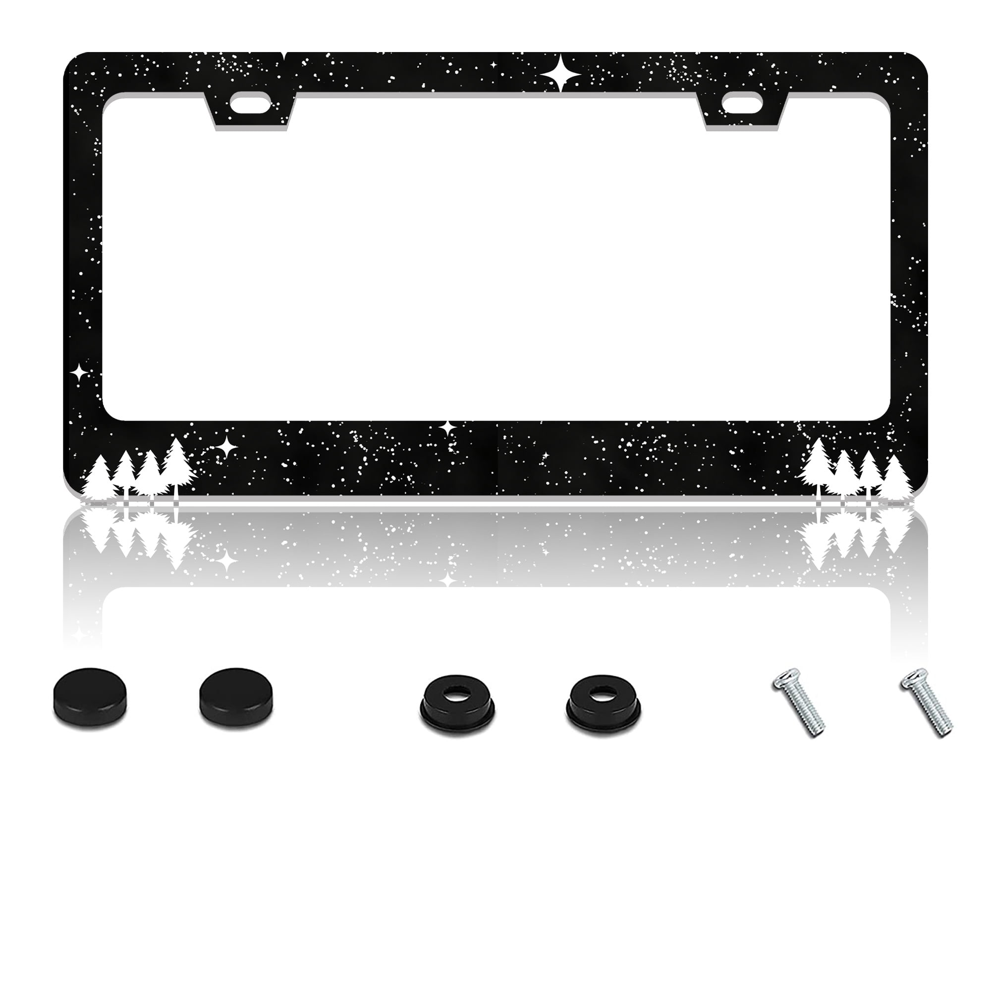Snowflake Starry Sky License Plate Frames Personalized License Plate ...