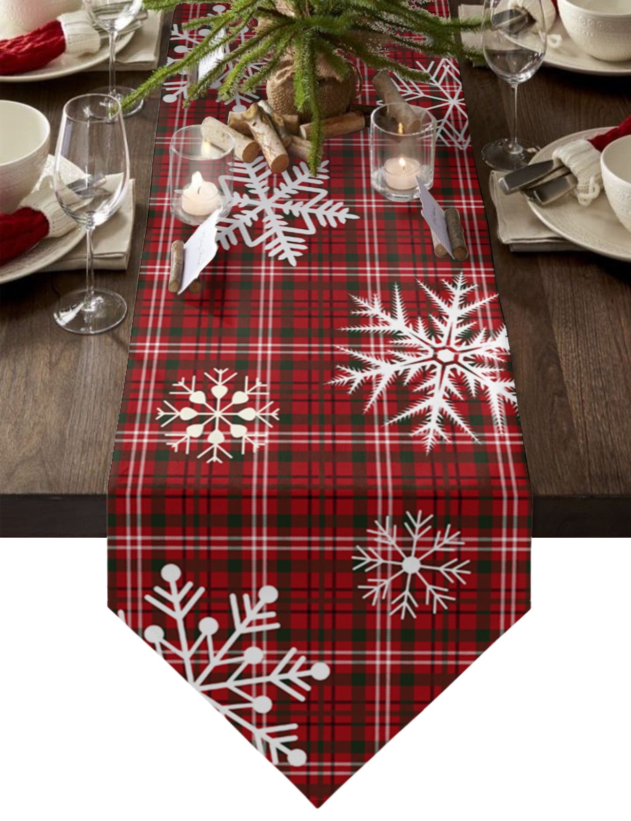 Snowflake Texture Blue Table Runner Country Wedding ration Tablecloth ...