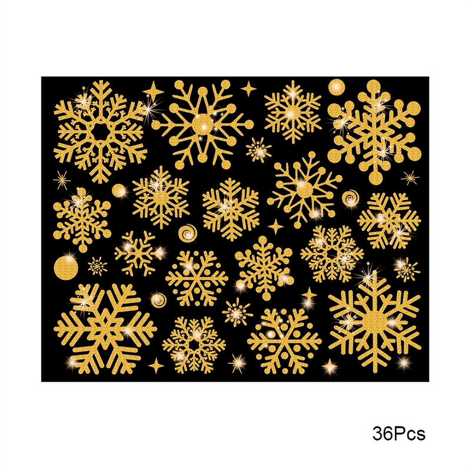 Snowflake Window Clings Glitter Silver Snowflake Window Stickers For ...