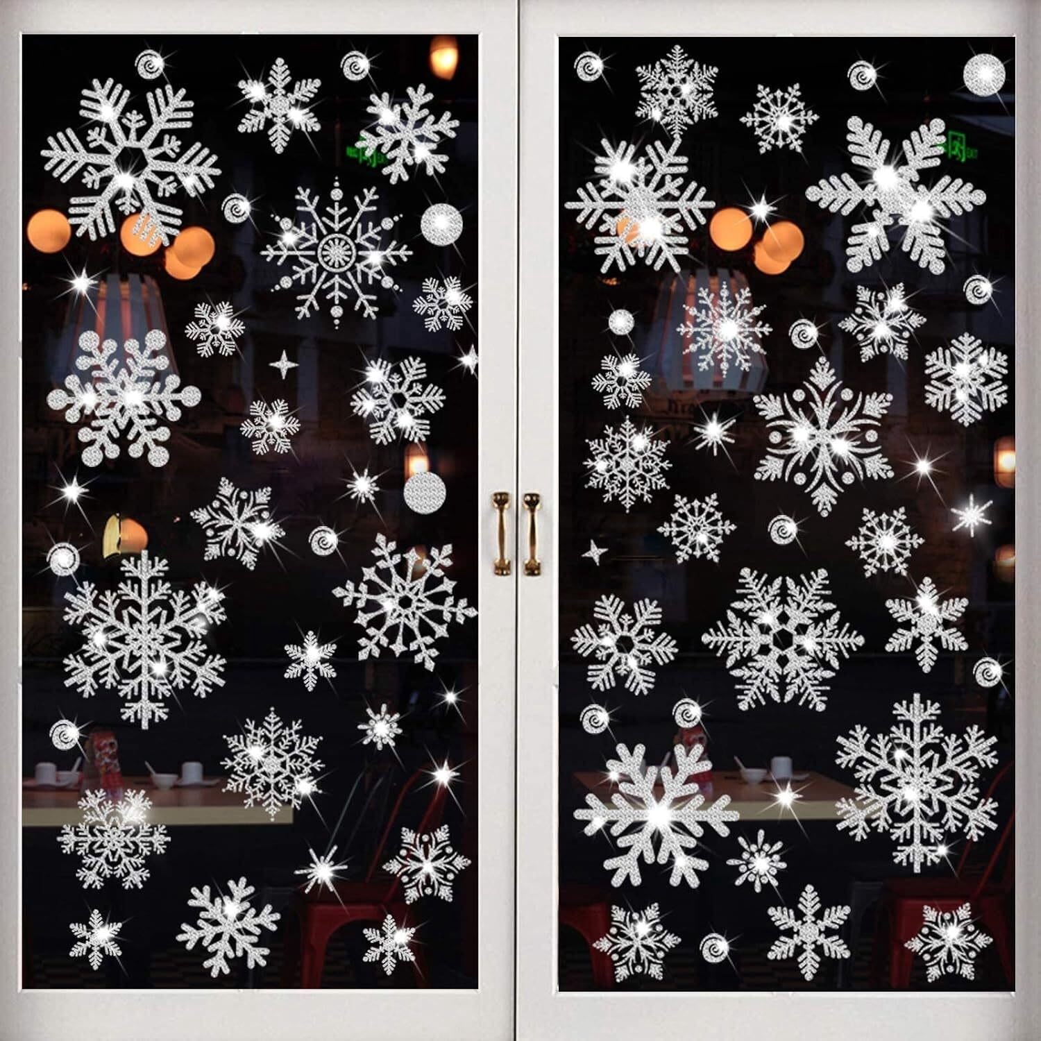 Snowflake Window Clings for Christmas White/Off-White - Walmart.com