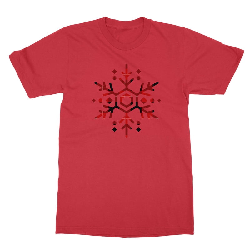Snowflake Winter Christmas Family Xmas Red Plaid Unisex T-Shirt (Red ...