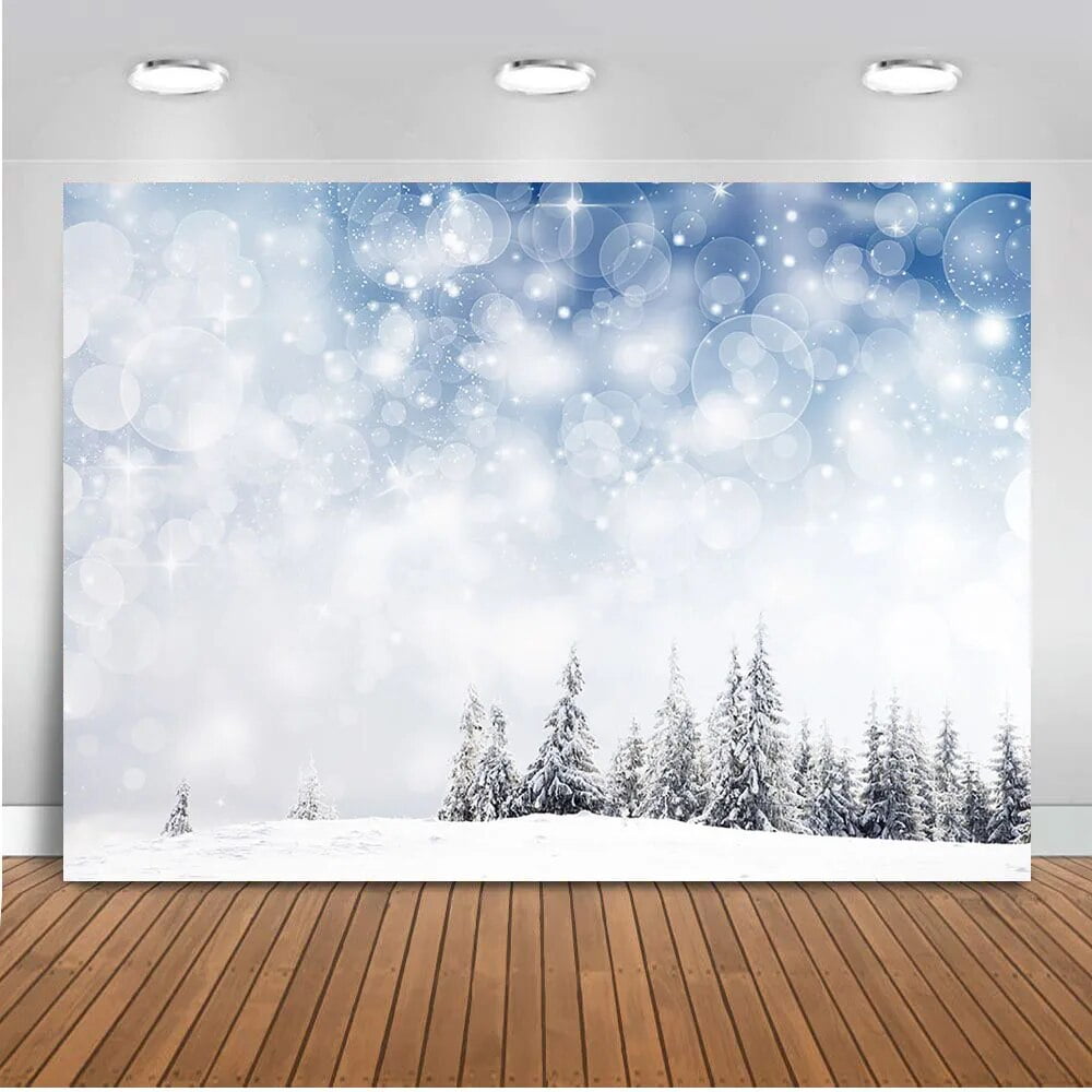 Snowflake backdrop for photocall winter wonderland forest photo background studio snow winter ...