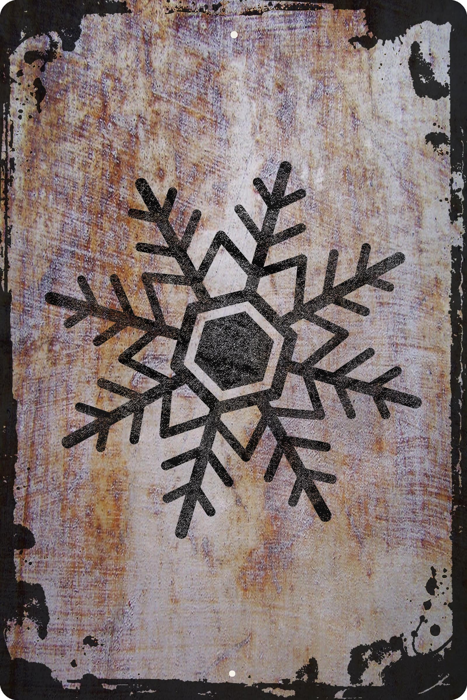 Snowflake geometric shape winter snowfall Beige Wall Art Decor Funny ...