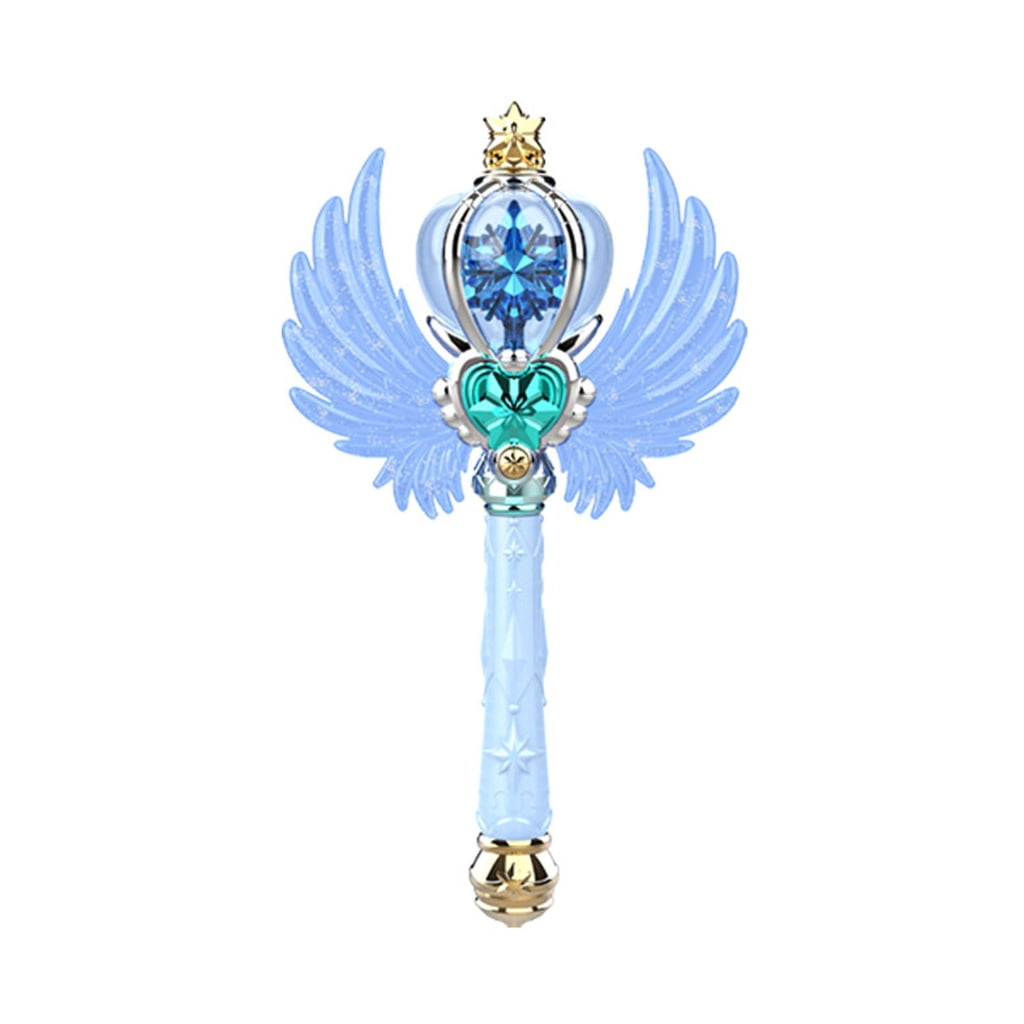 Snowflake-shape Spinning Wand with Flashing Lights Fun Toy for Girls ...