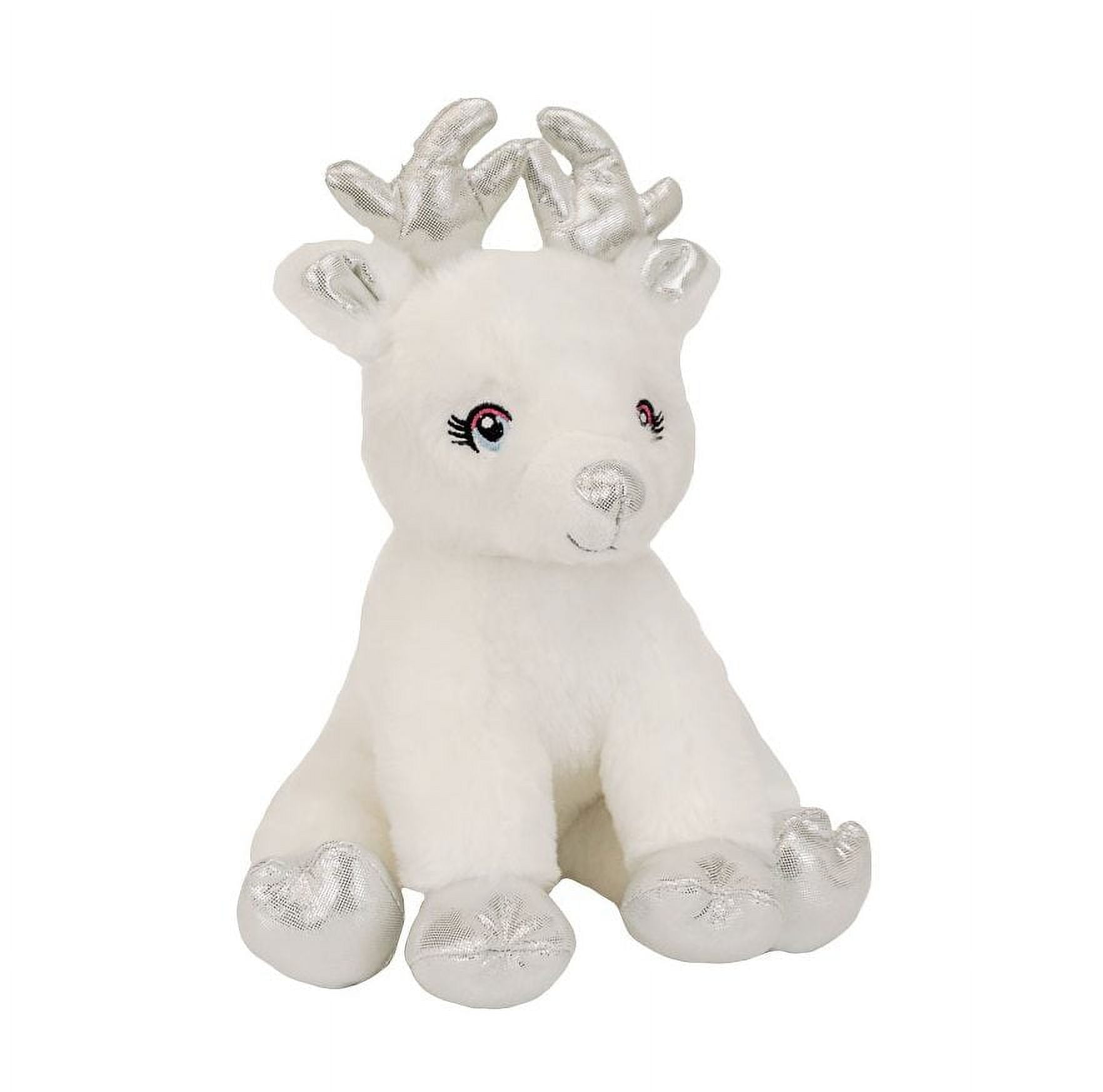 Snowflake the Reindeer 8 inch Eco-Friendly Plush Toy with Purple ...