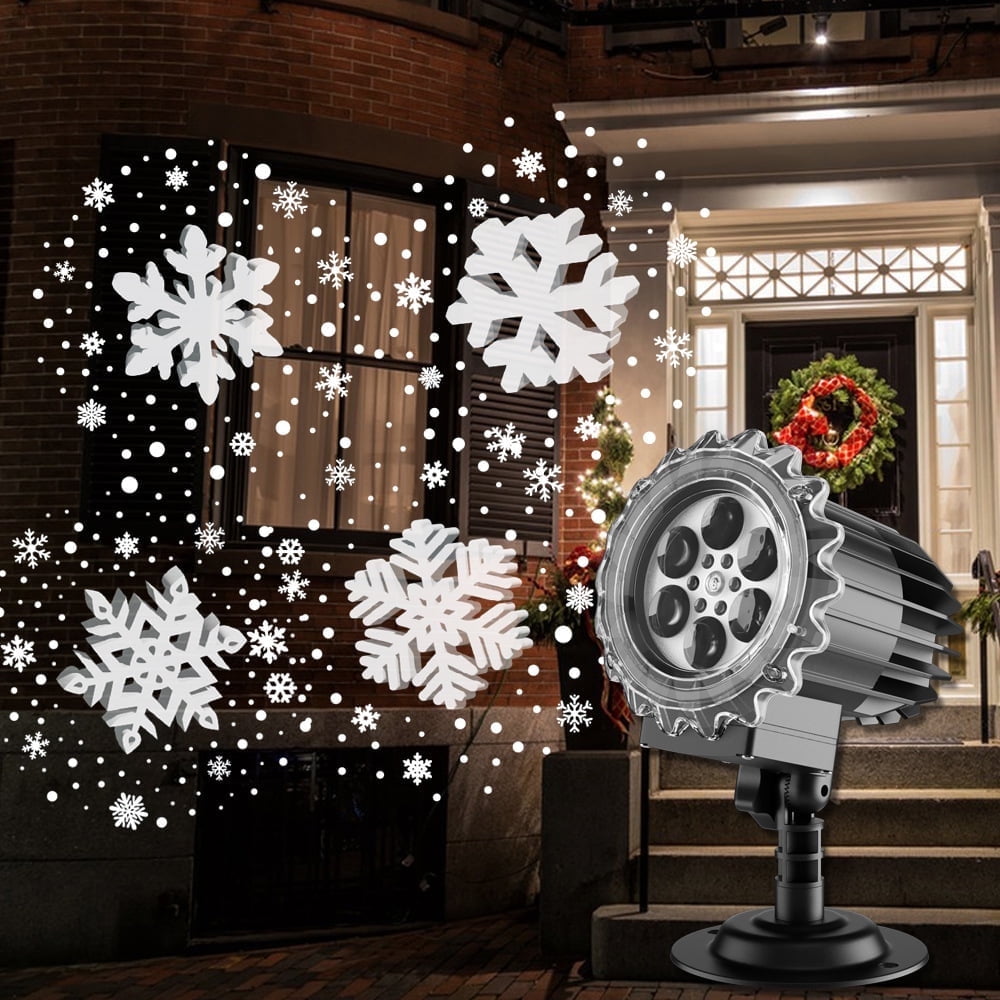 Christmas LED Snowflake Projector Lights Outdoor, 3D Snowfall ...